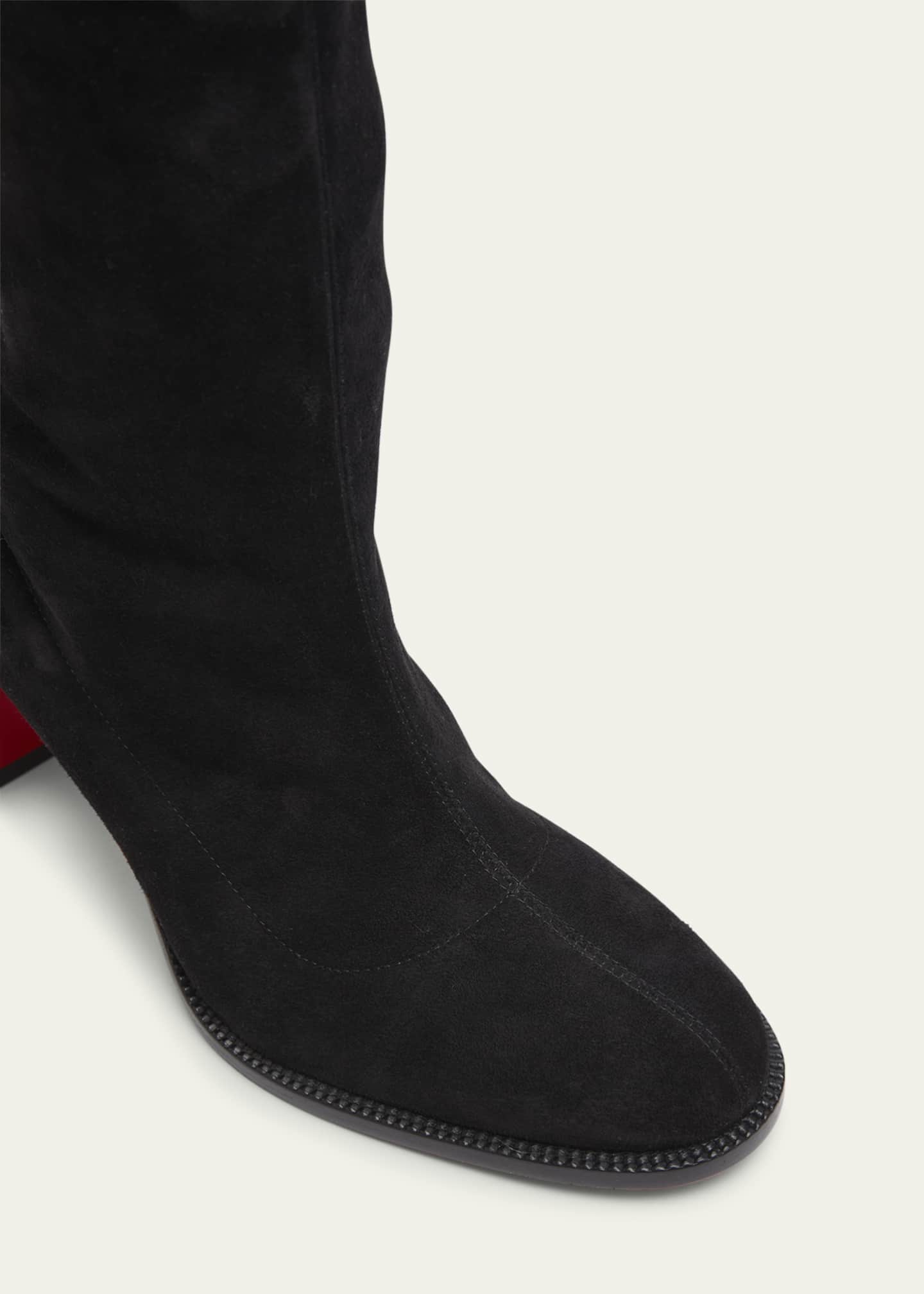 Christian Louboutin Adoxa Stretch Suede Red-Sole Over-The-Knee Boots ...