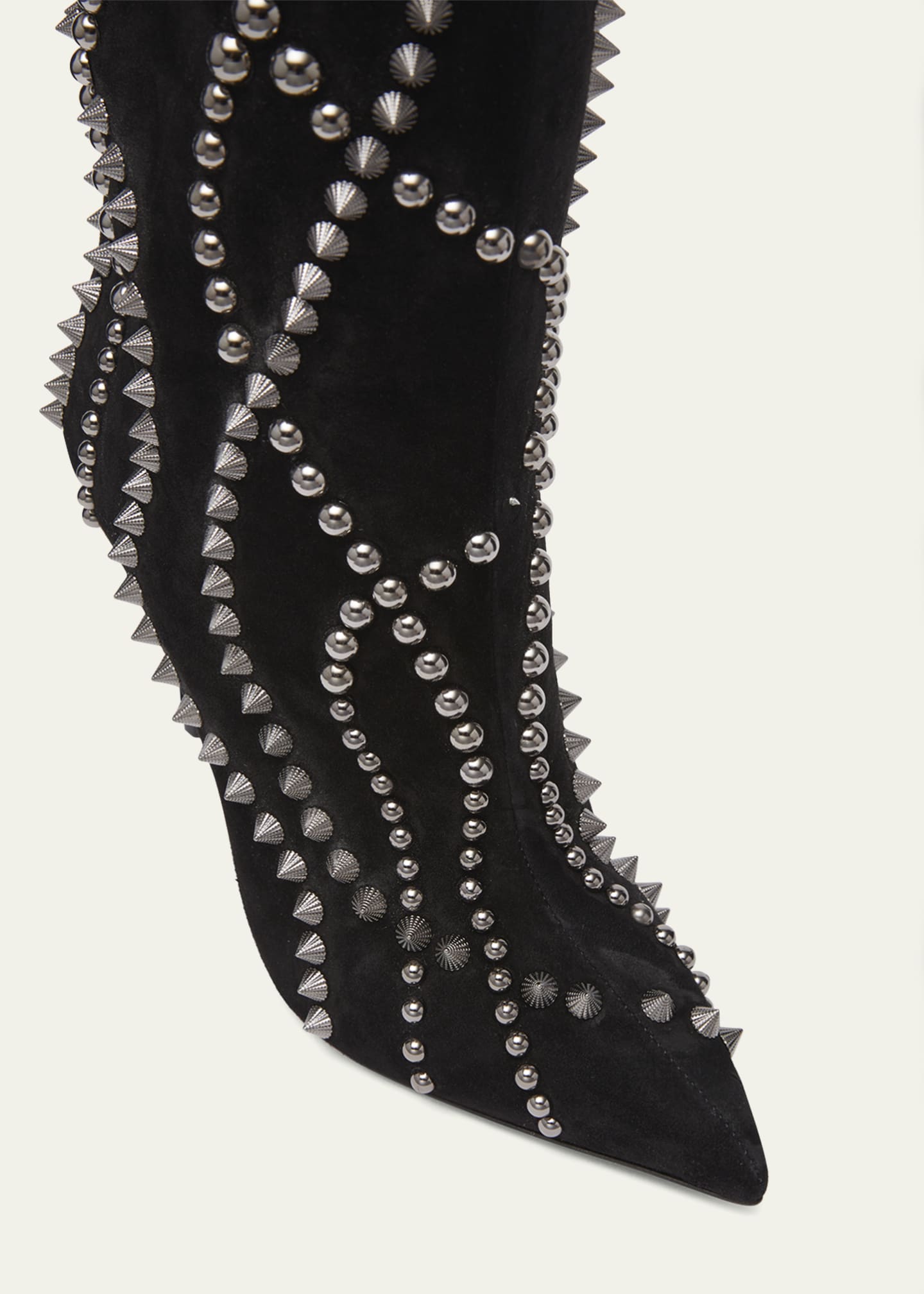 Christian Louboutin Astrilarge Pika Red Sole Suede Spike Booties ...