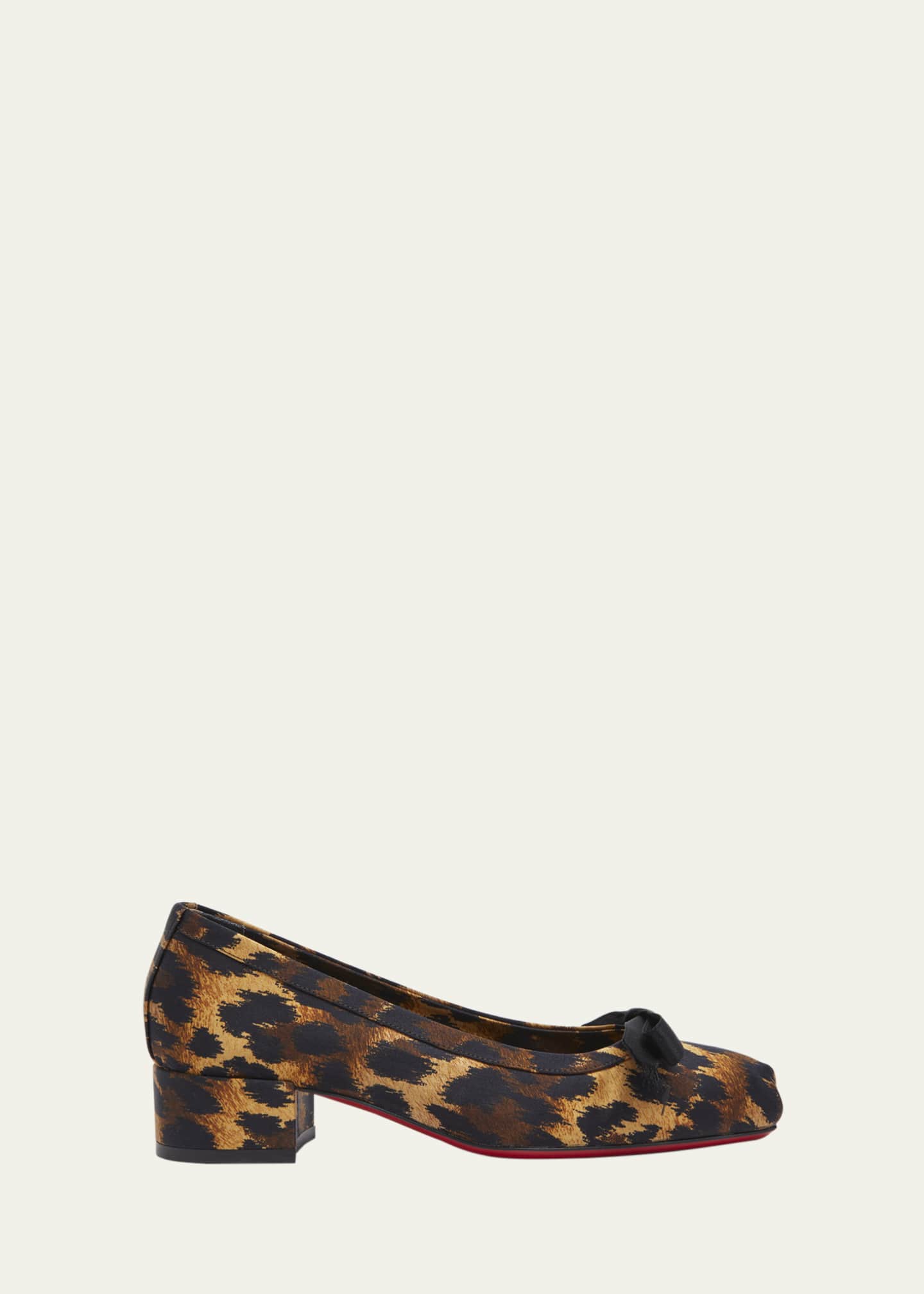 Christian Louboutin Mamaflirt Satin Kitty Red Sole Ballerina Pumps ...