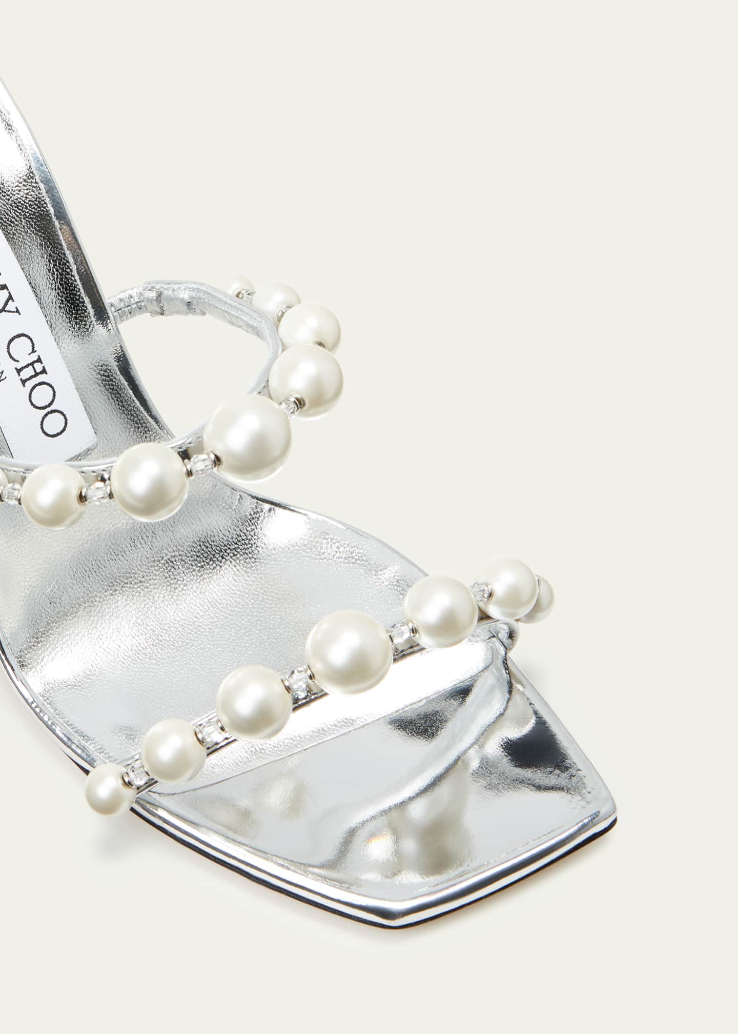 Jimmy Choo Amara Pearly Metallic Slide Sandals - Bergdorf Goodman