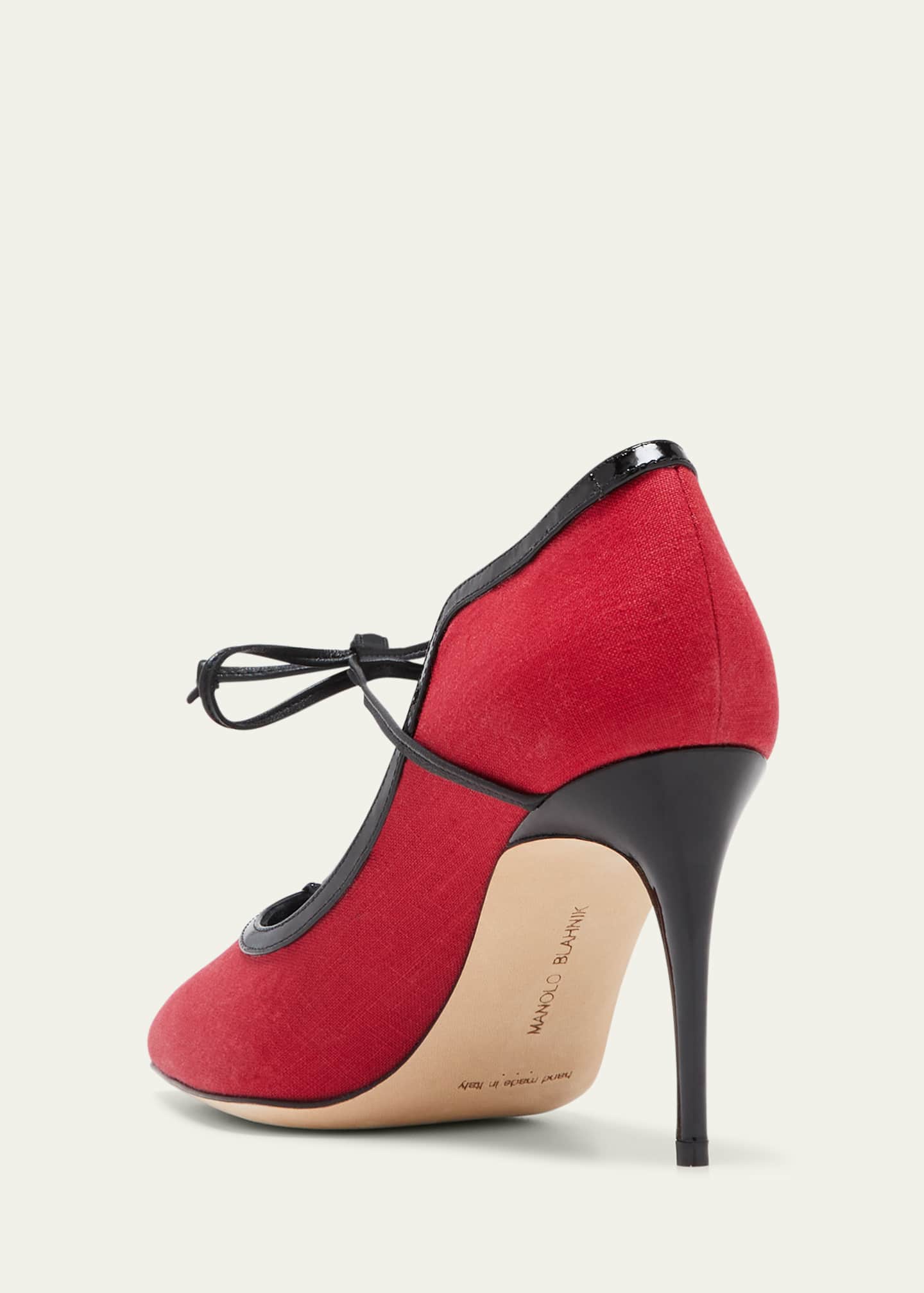 Manolo Blahnik Janix Linen Lace Stiletto Pumps - Bergdorf Goodman