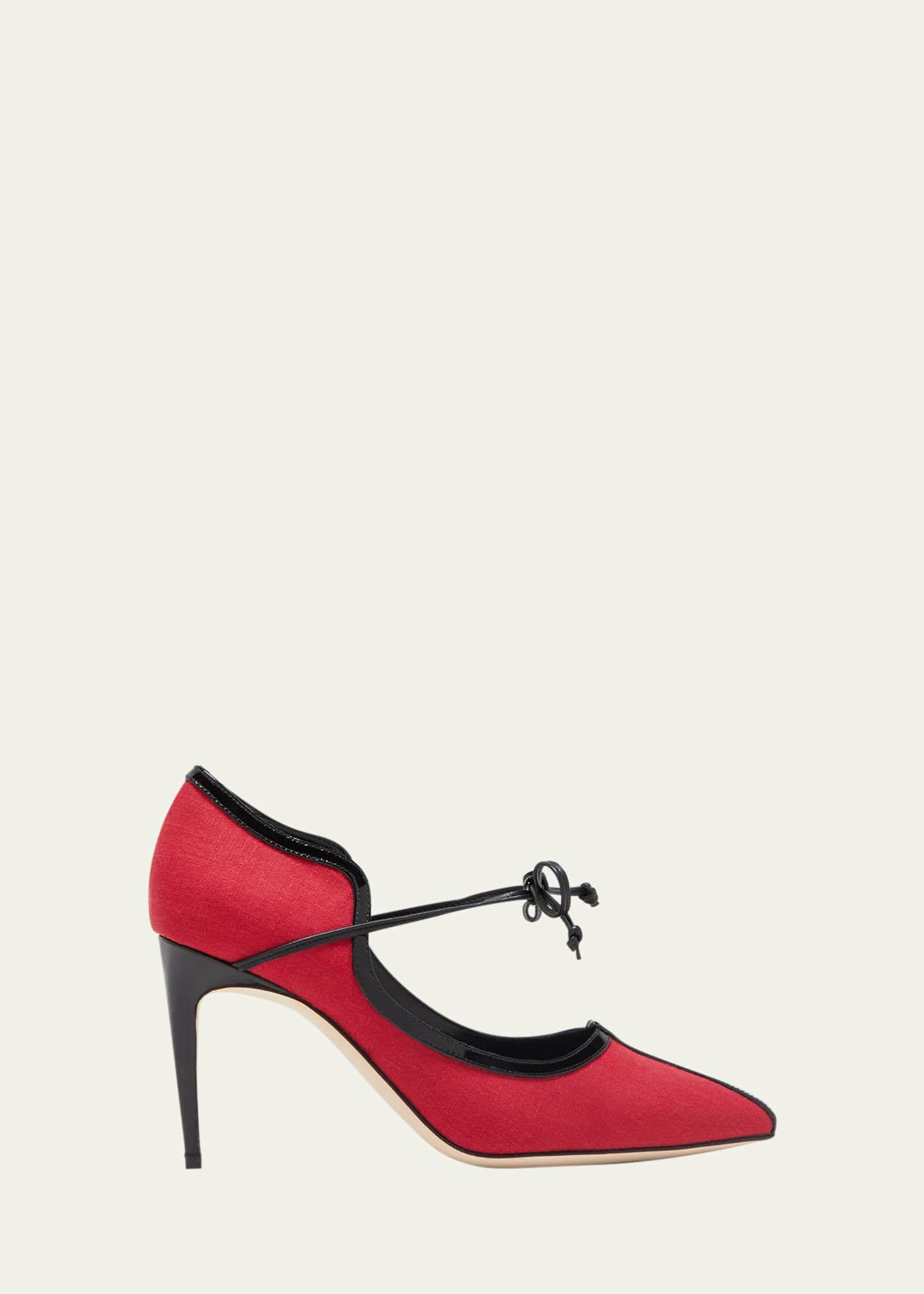 Manolo Blahnik Janix Linen Lace Stiletto Pumps - Bergdorf Goodman