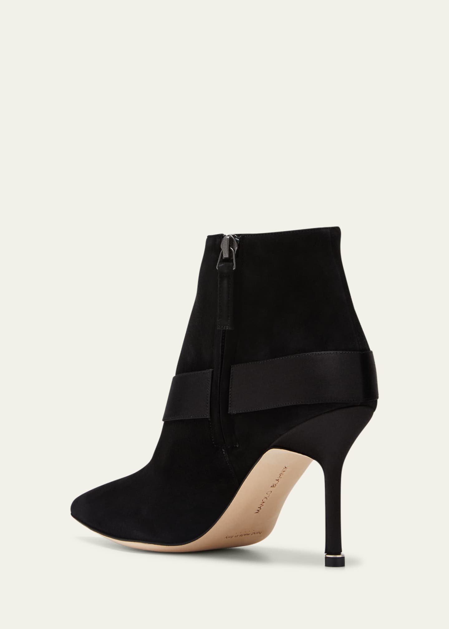 Manolo Blahnik Plinianu Suede Crystal-Buckle Ankle Booties - Bergdorf ...