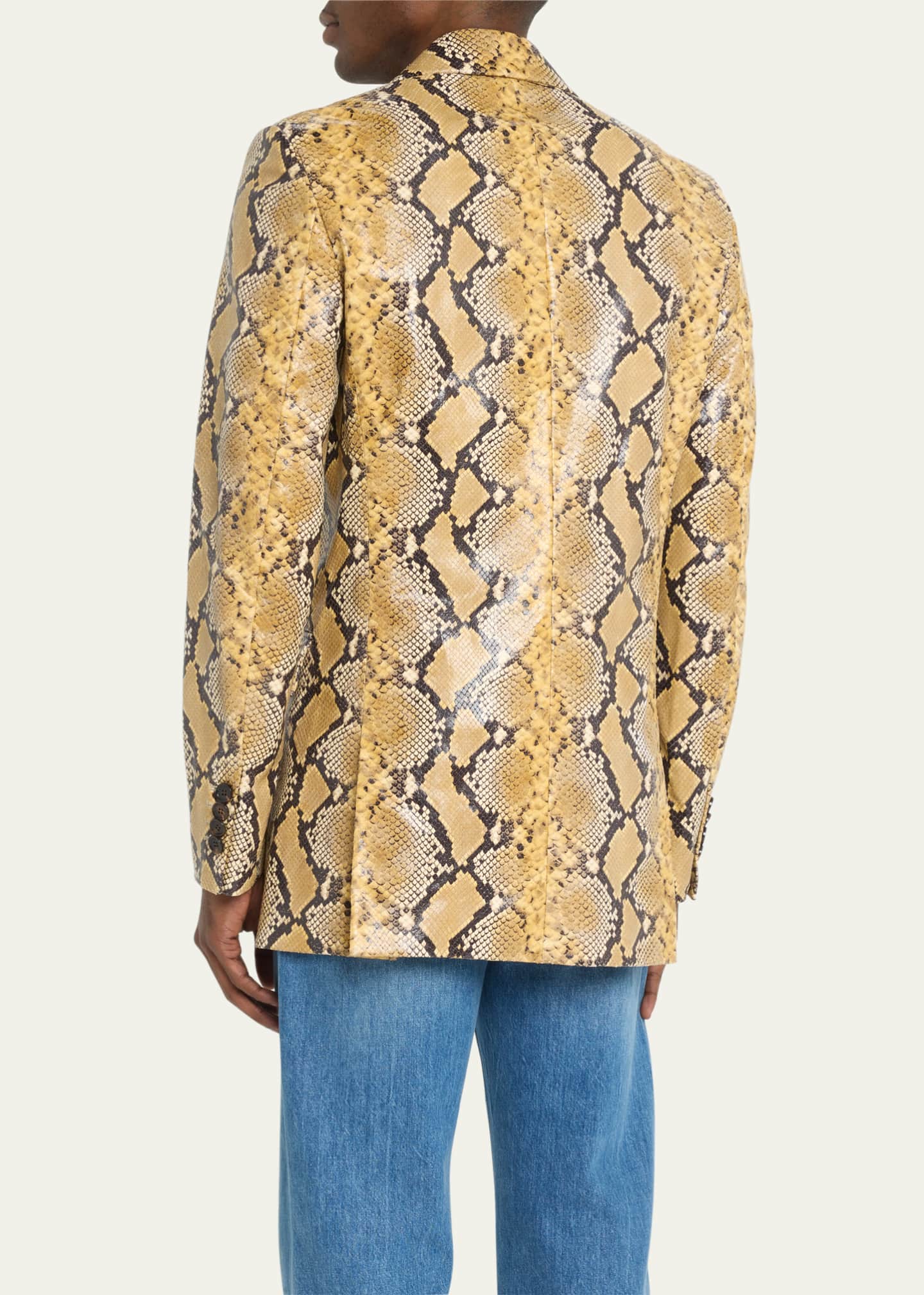 Bally Men's Snake-Print Leather Blazer - Bergdorf Goodman