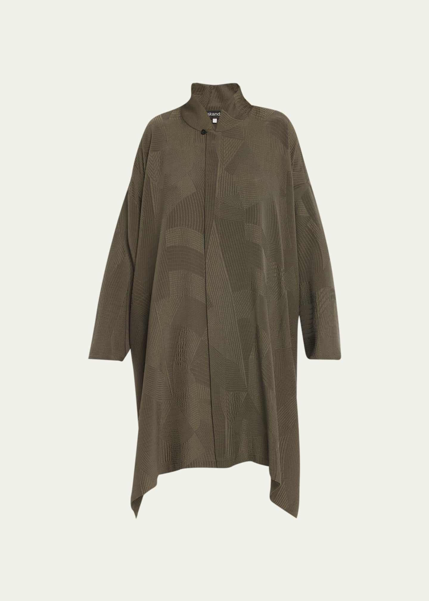 Eskandar Wide Aline Shirt With Chinese Collar Very Long With Slits ...