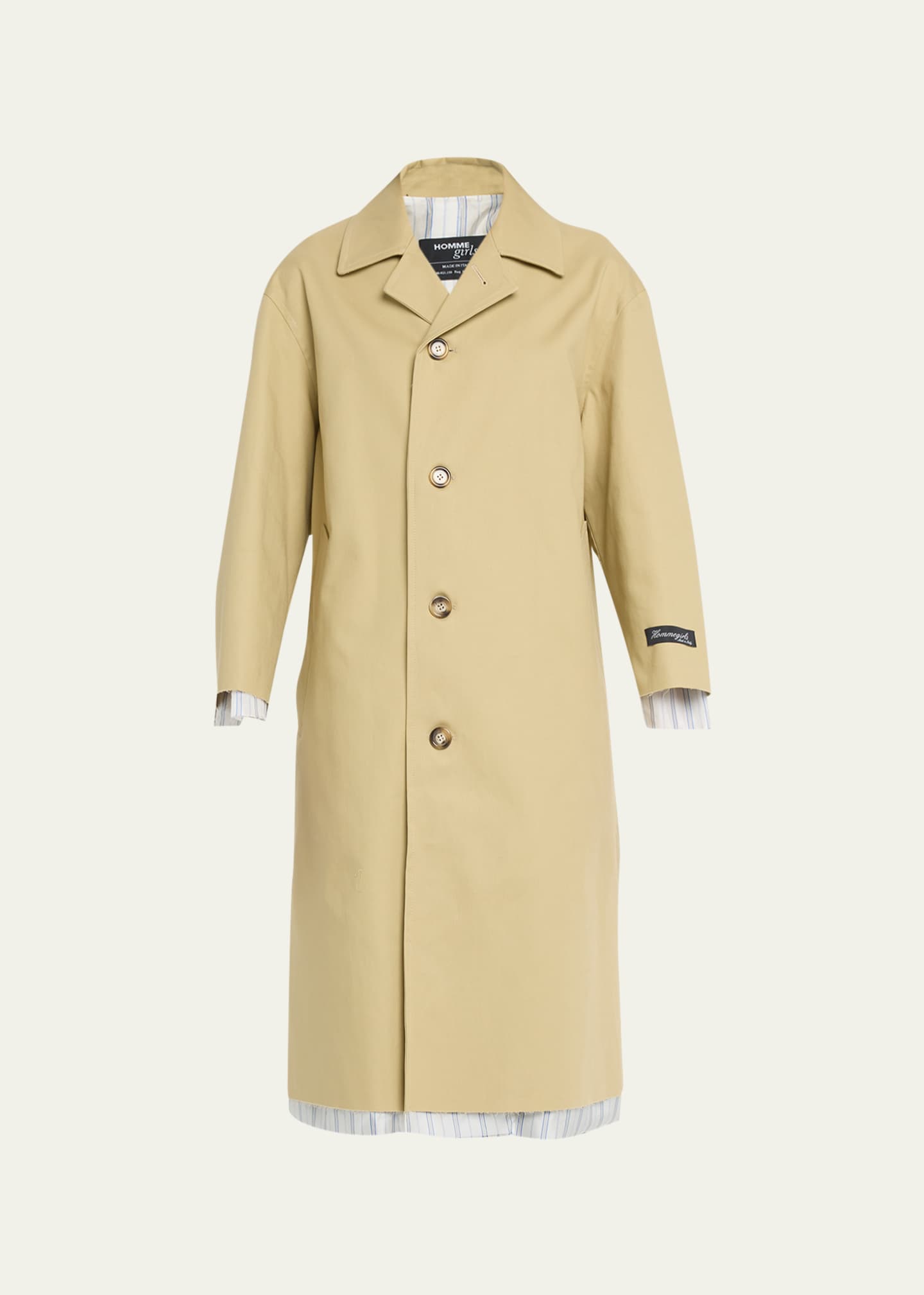 HOMMEGIRLS Mac Contrast-Trim Trench Coat - Bergdorf Goodman
