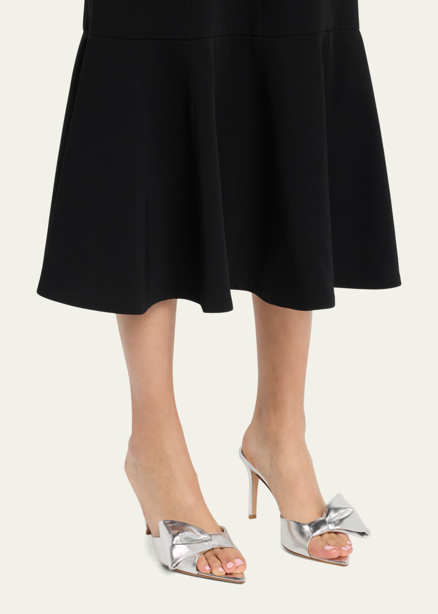Gianvito Rossi Metallic Bow Stiletto Mule Sandals - Bergdorf Goodman