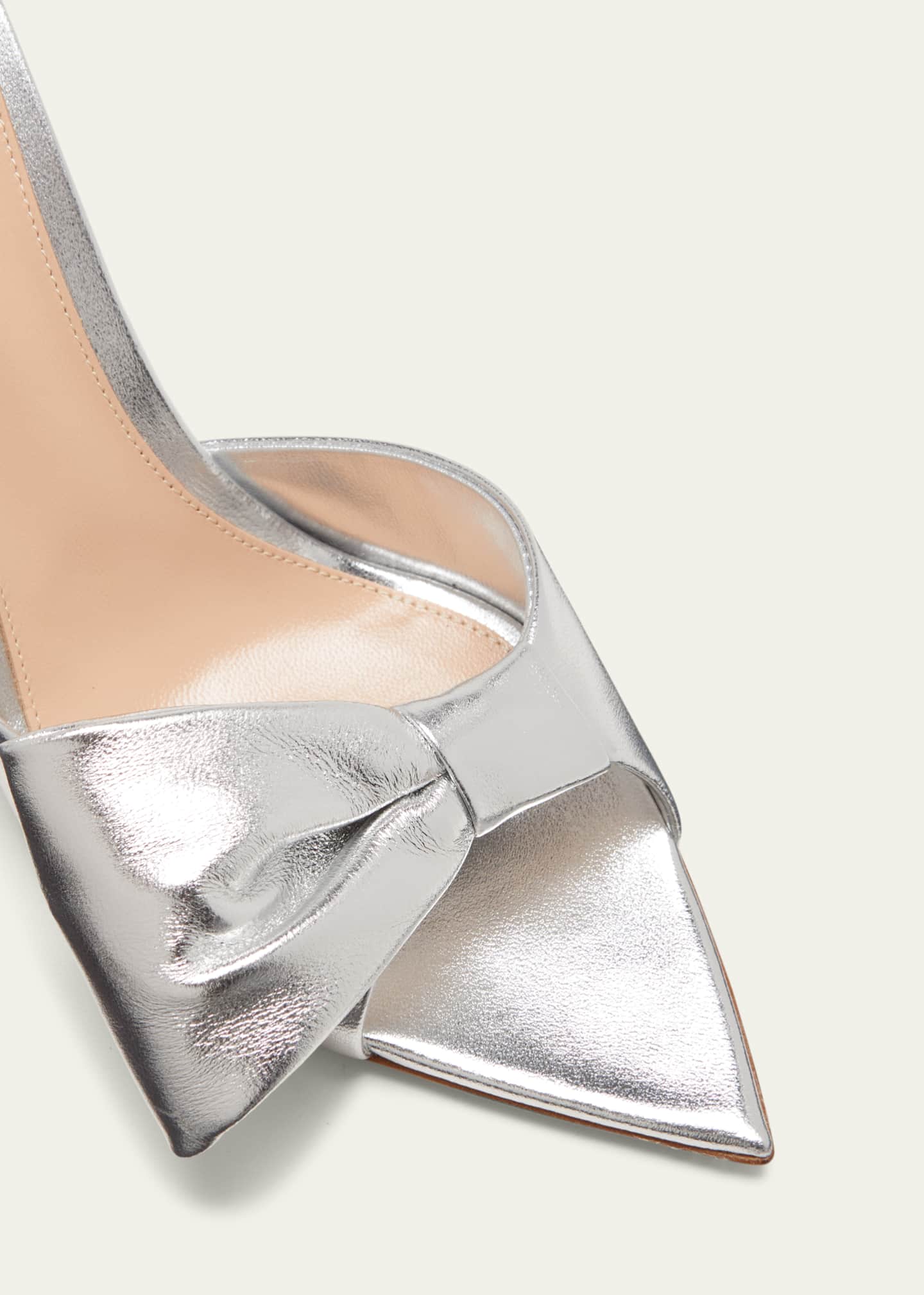 Gianvito Rossi Metallic Bow Stiletto Mule Sandals - Bergdorf Goodman