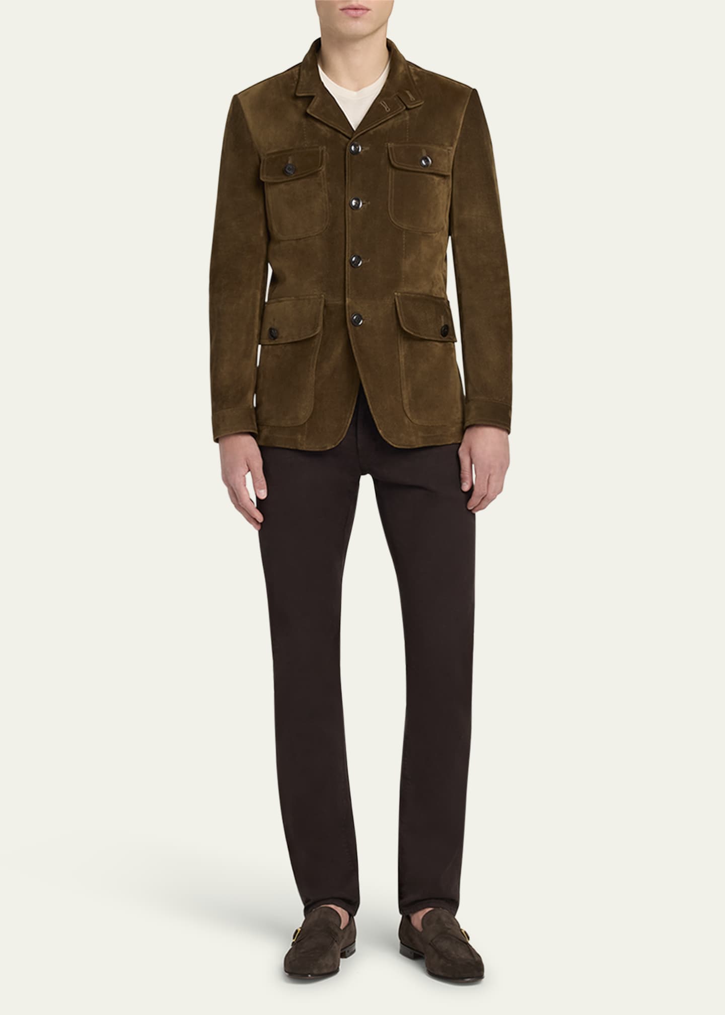 TOM FORD Men's Suede Military Jacket - Bergdorf Goodman