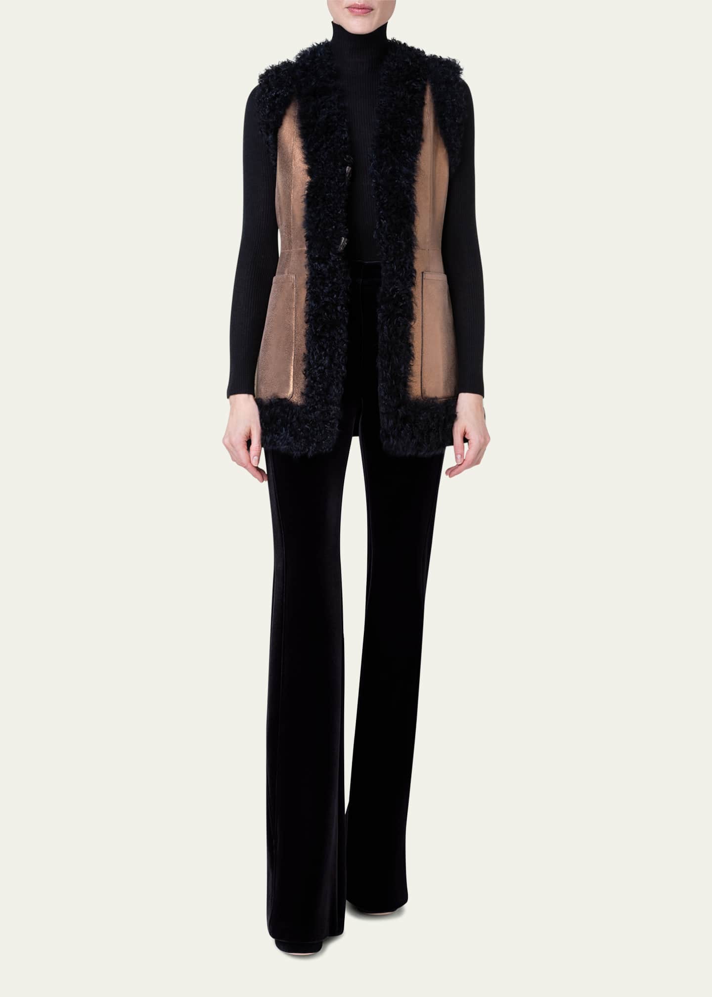 Akris Long Reversible Shearling Suede Jacket - Bergdorf Goodman