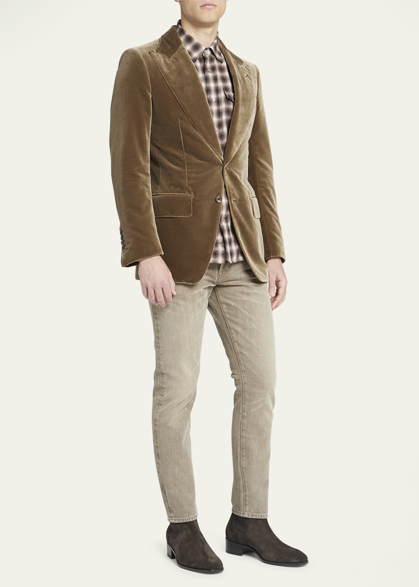 TOM FORD Men's Atticus Compact Velvet Dinner Jacket - Bergdorf Goodman