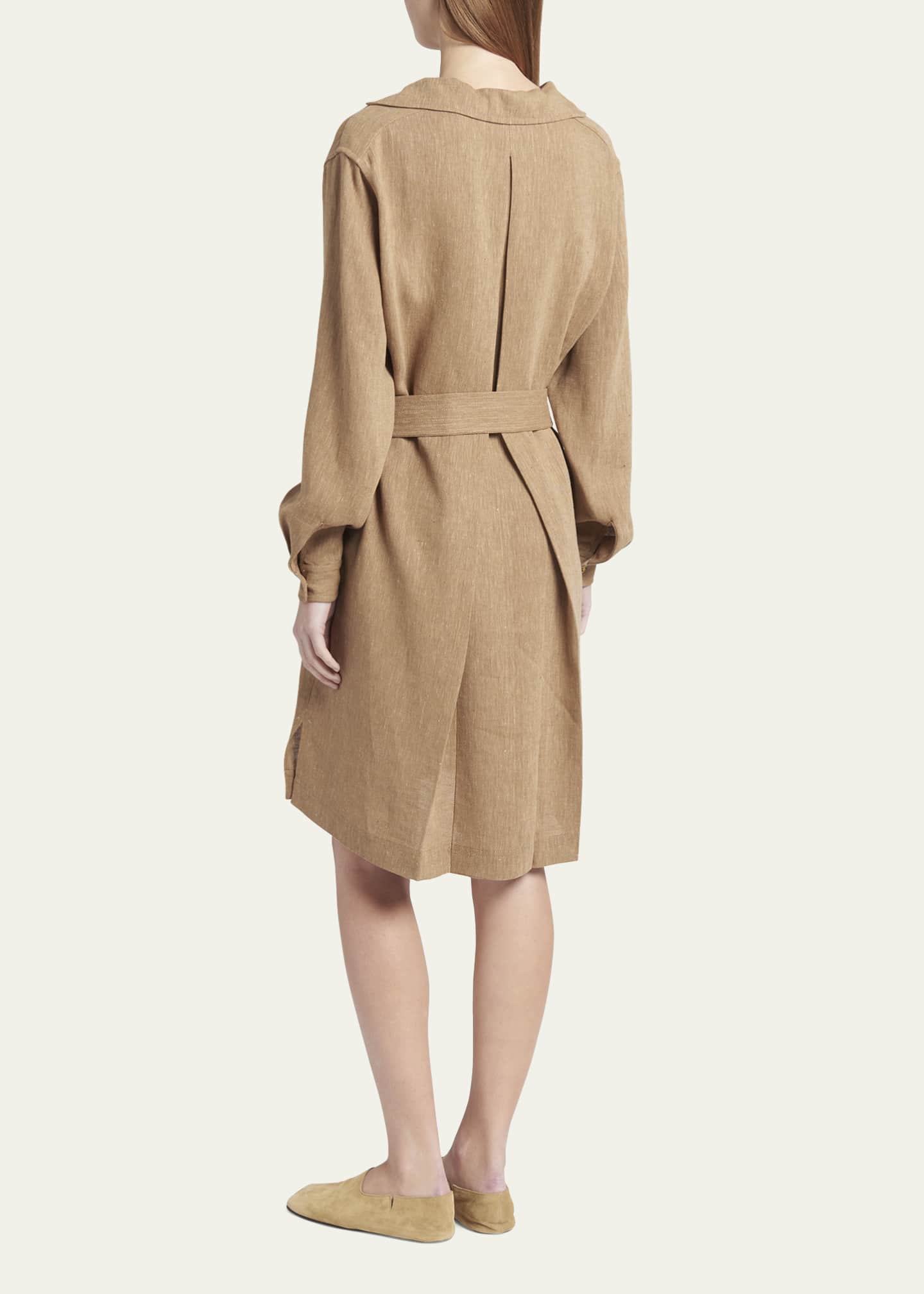 Loro Piana Birgit Summer Linen Belted Shirtdress - Bergdorf Goodman