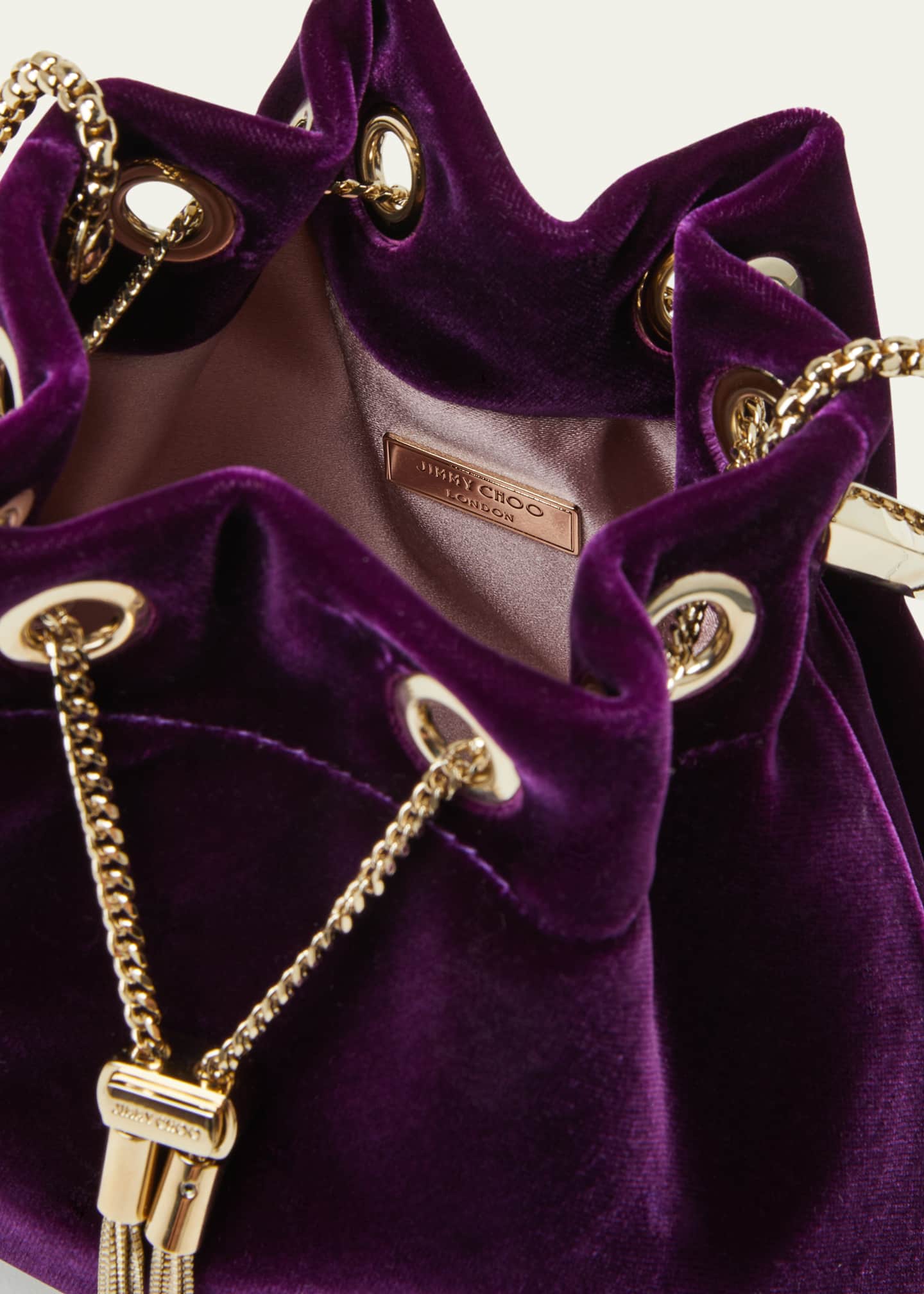 Jimmy Choo Bon Bon Velvet Drawstring Bucket Bag - Bergdorf Goodman