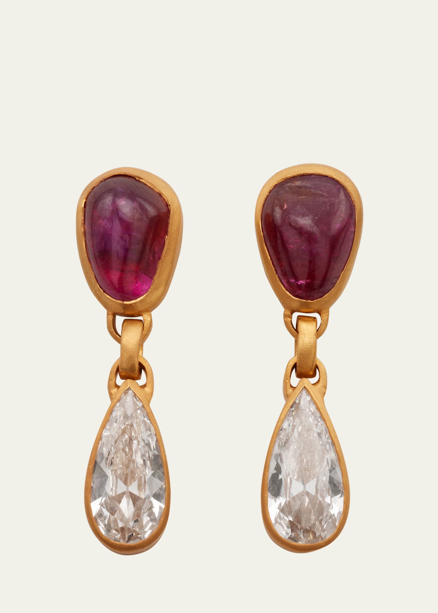 DARIUS 18K Yellow Gold Ruby and Diamond Drop Earrings - Bergdorf Goodman
