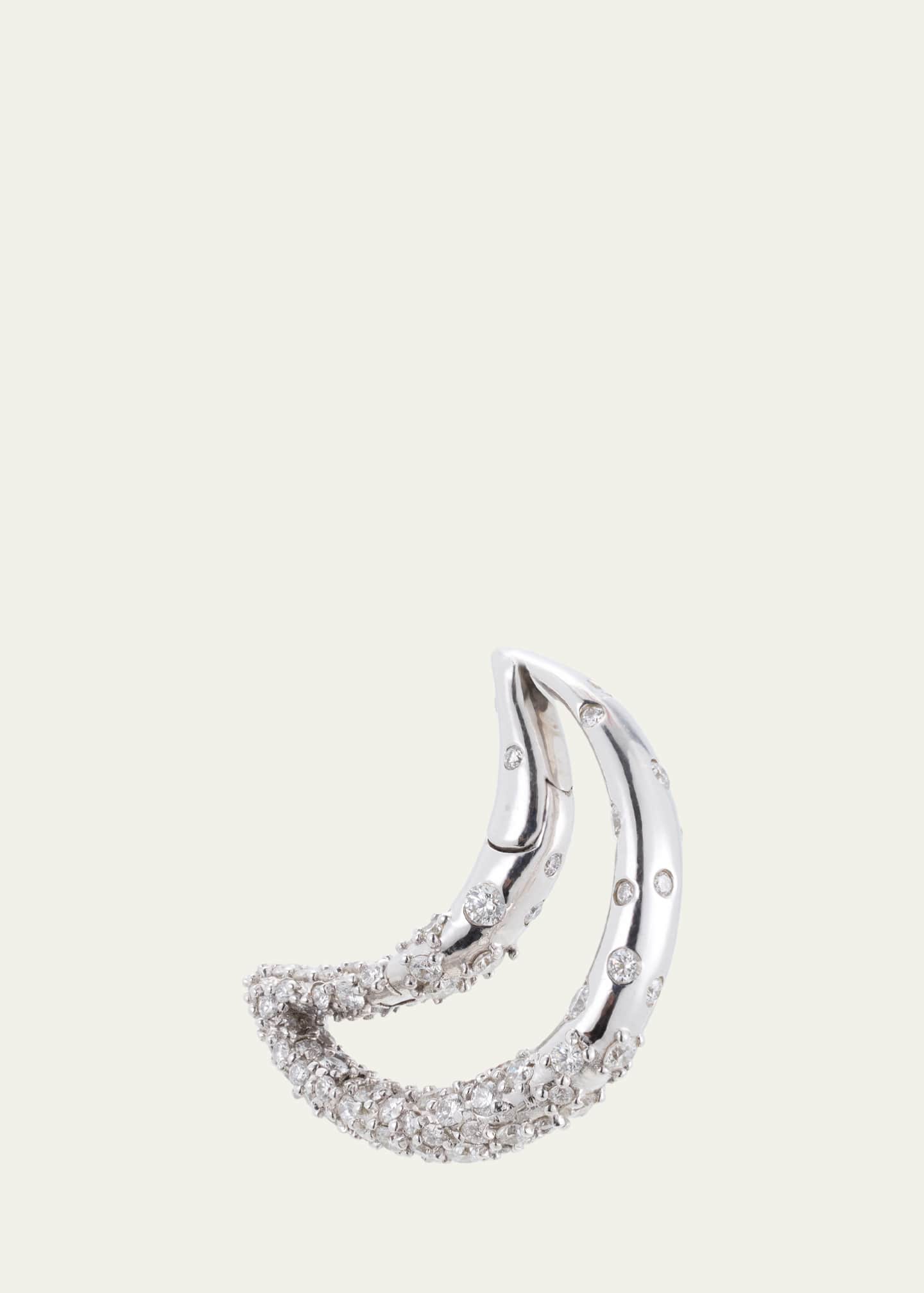 Marla Aaron Diamond Dipped Crescent Moonlock in 18K White Gold ...