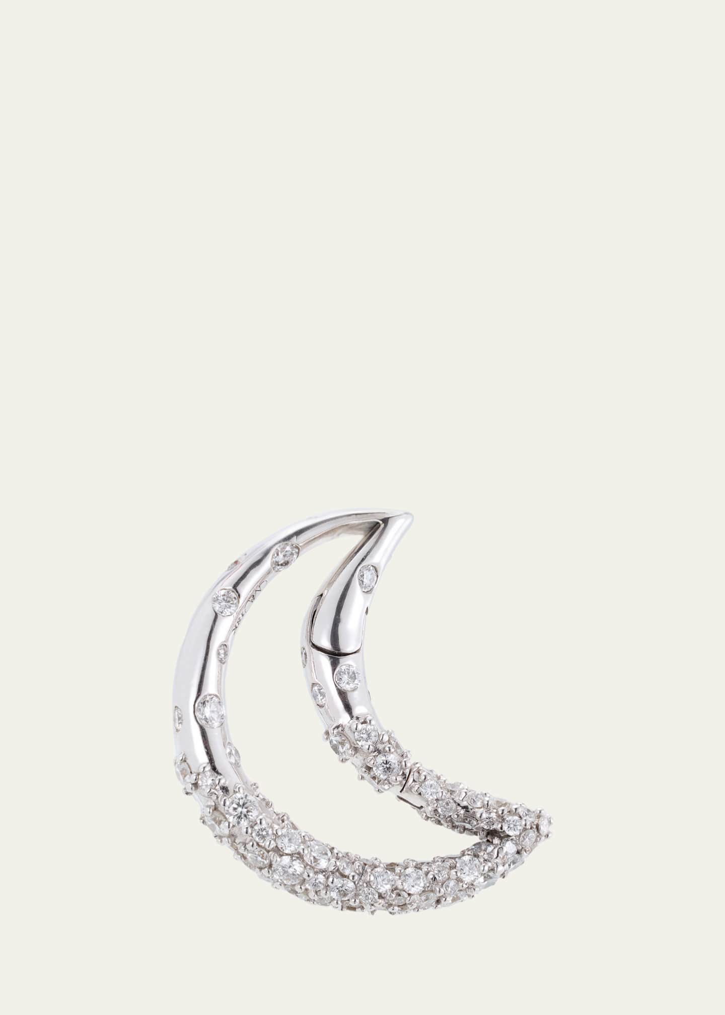 Marla Aaron Diamond Dipped Crescent Moonlock in 18K White Gold ...