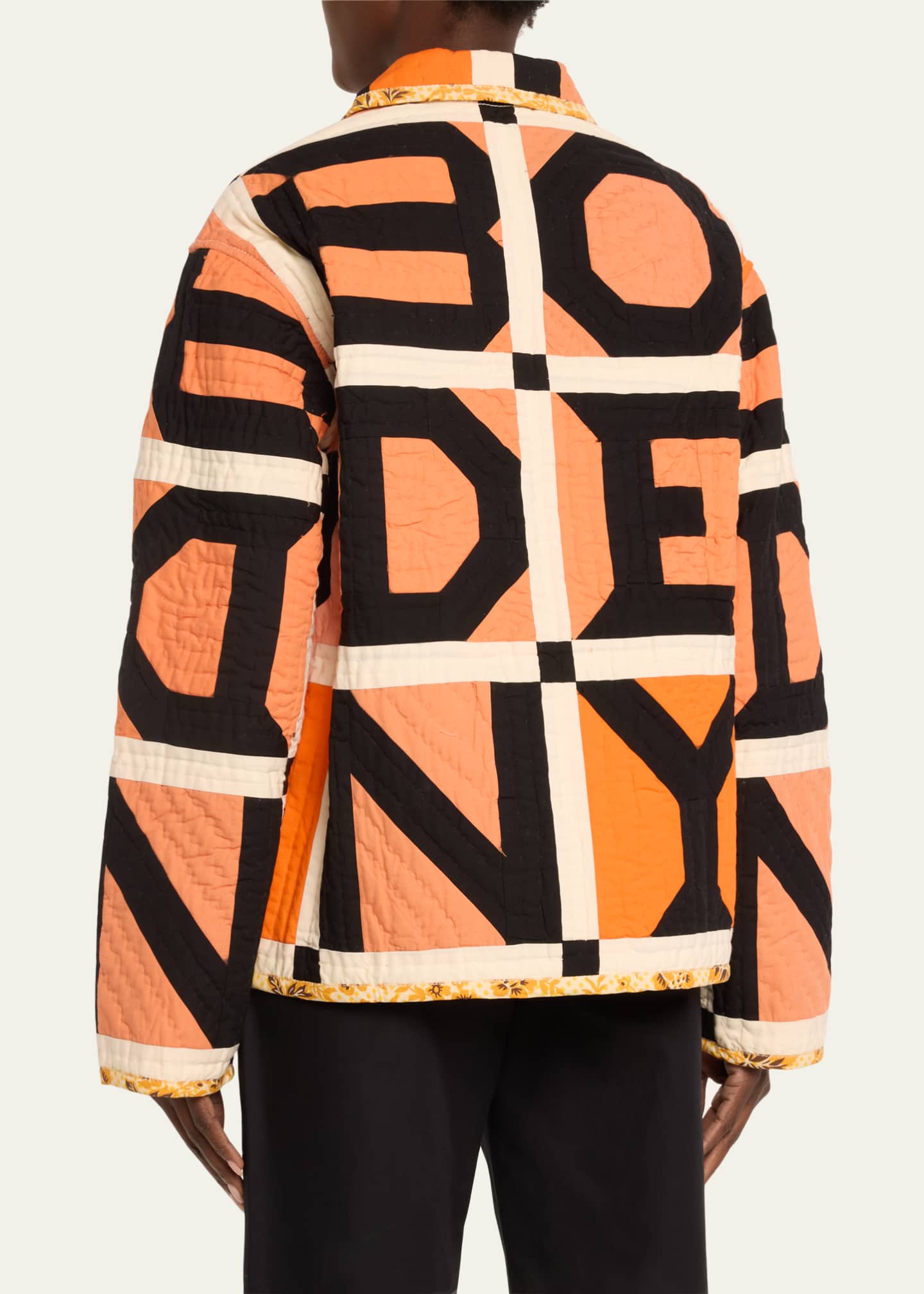 Bode Letter Block Quilted Printed Cotton Jacket - Bergdorf Goodman