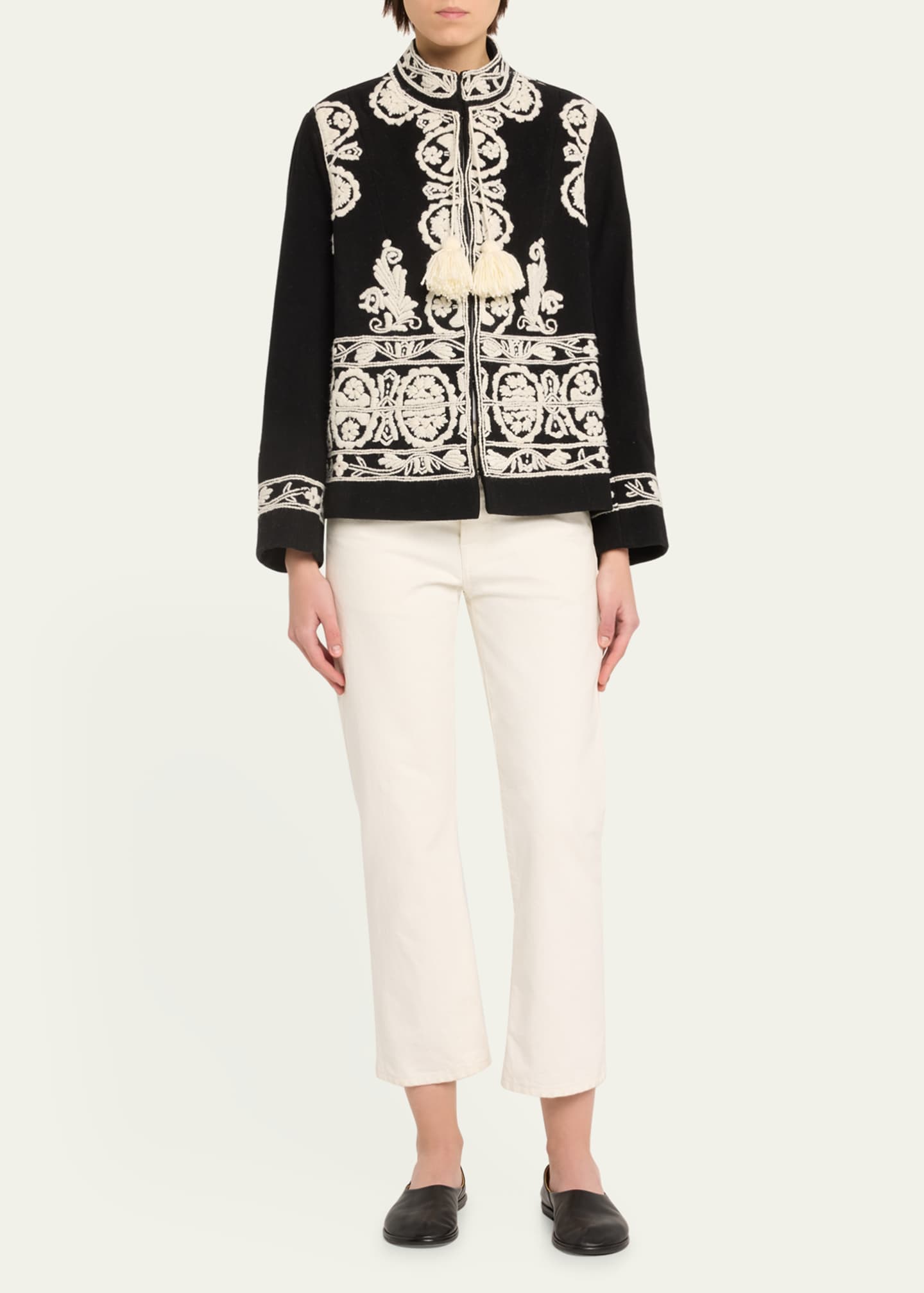 Bode Estate Tassel Embroidered Wool Jacket - Bergdorf Goodman
