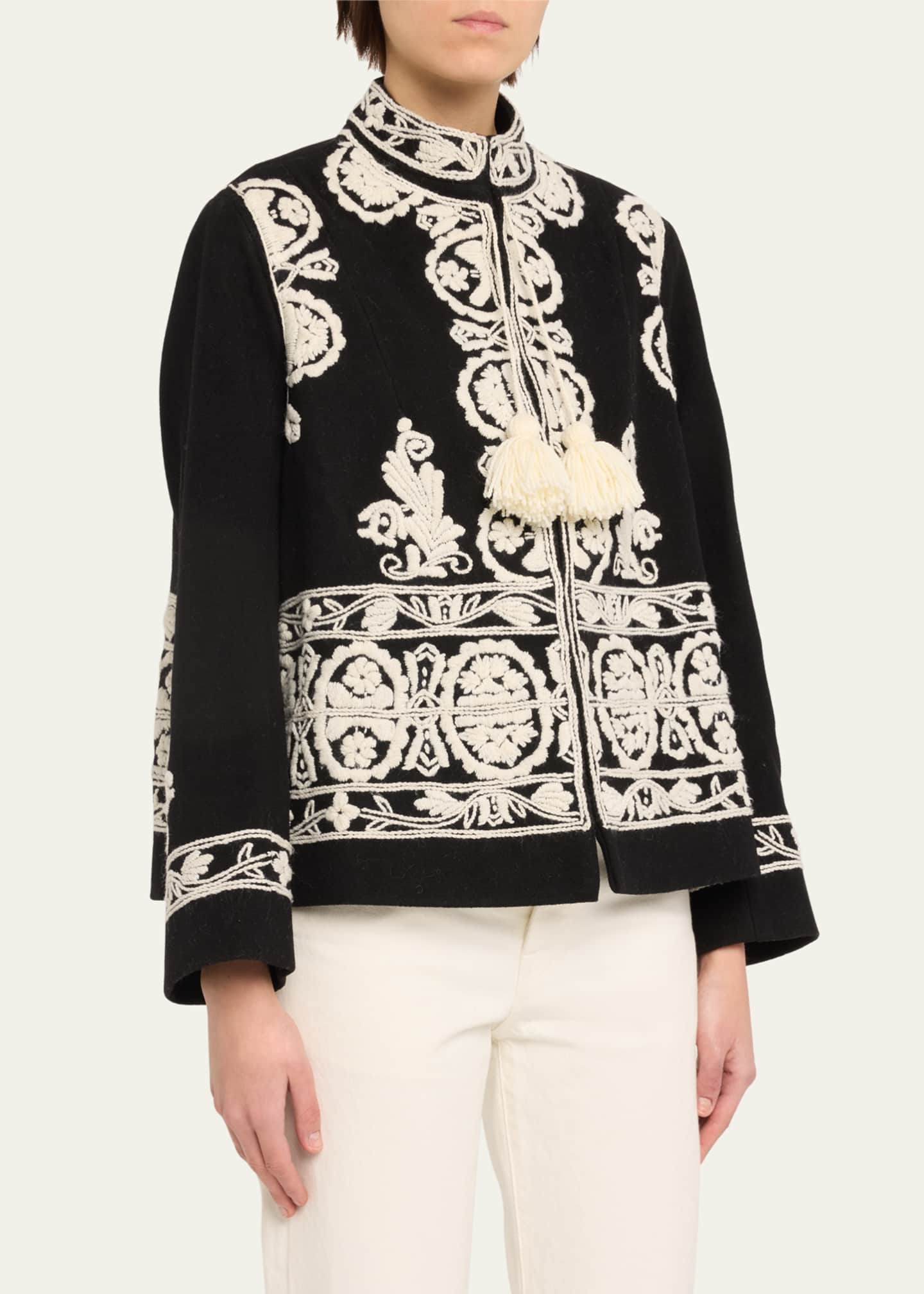 Bode Estate Tassel Embroidered Wool Jacket - Bergdorf Goodman