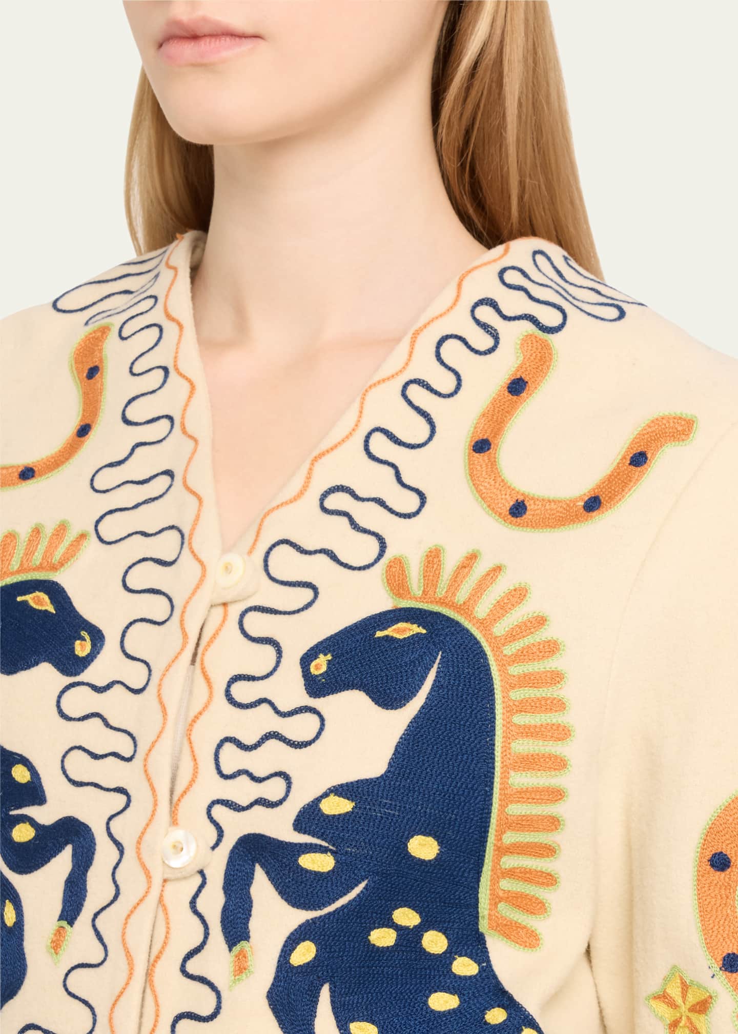 Bode Winter Stallion Stitched Wool Jacket - Bergdorf Goodman