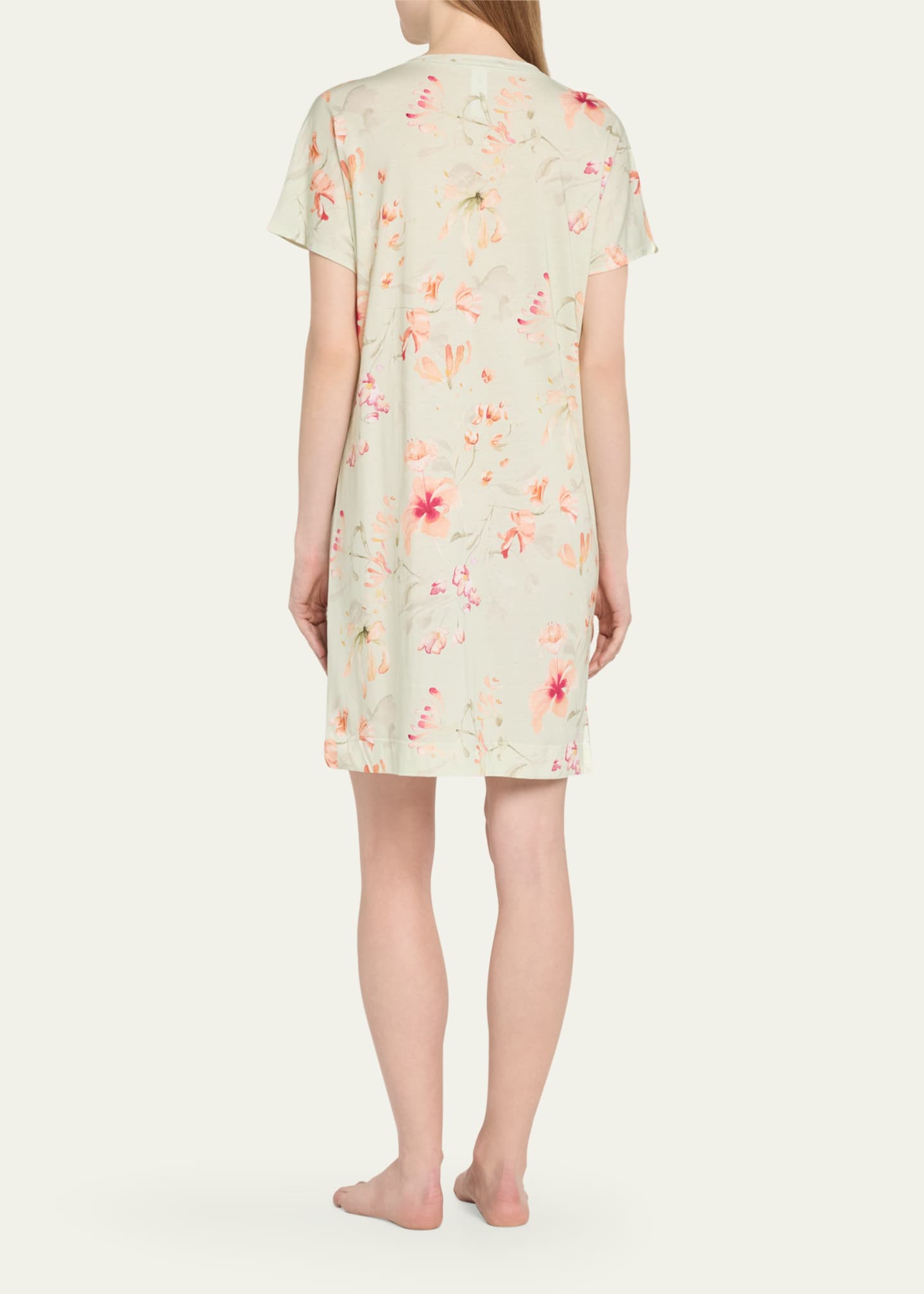 Hanro Short-Sleeve Abstract-Print Nightgown - Bergdorf Goodman