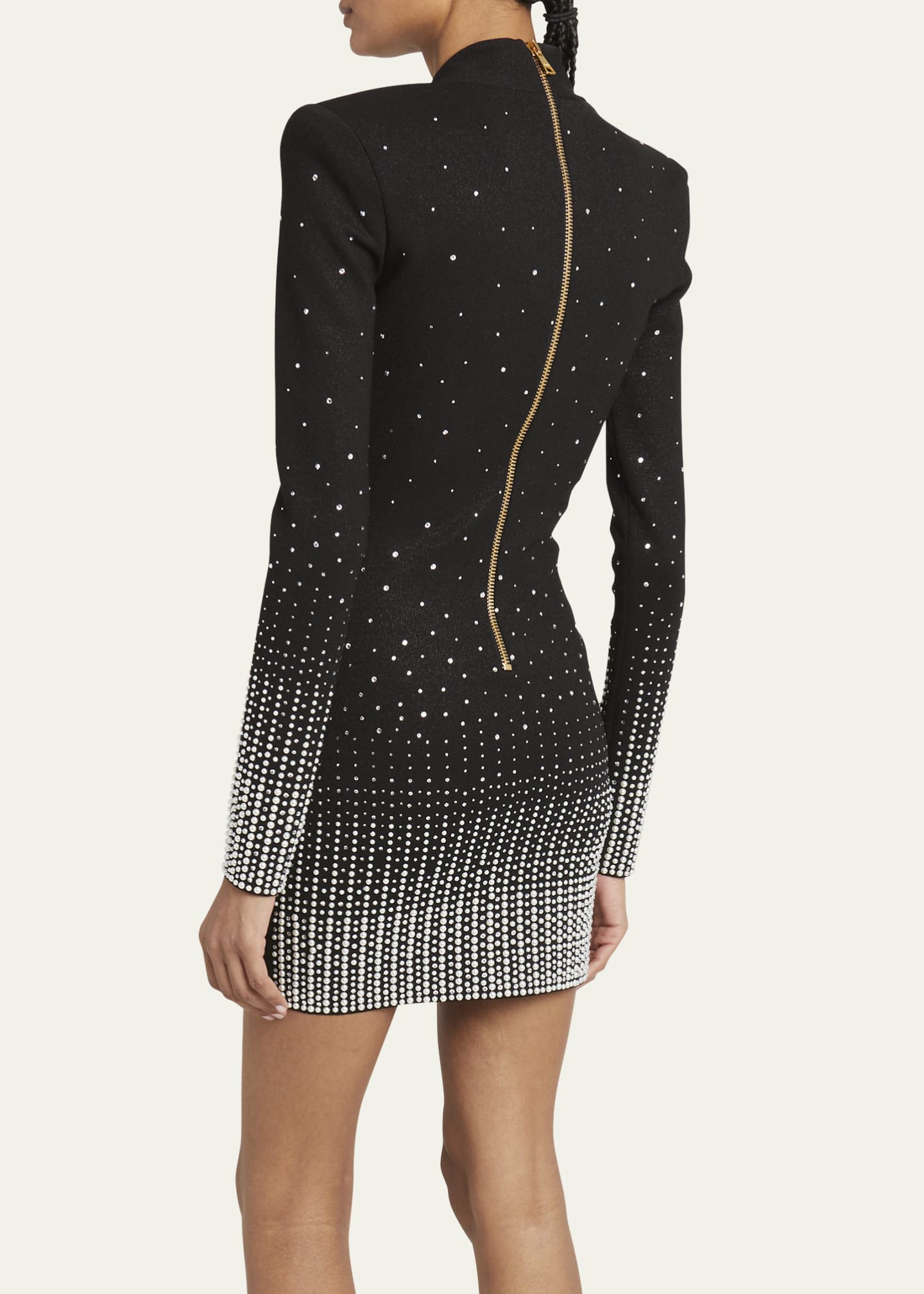 Balmain Embellished Knit Body-Con Mini Dress - Bergdorf Goodman