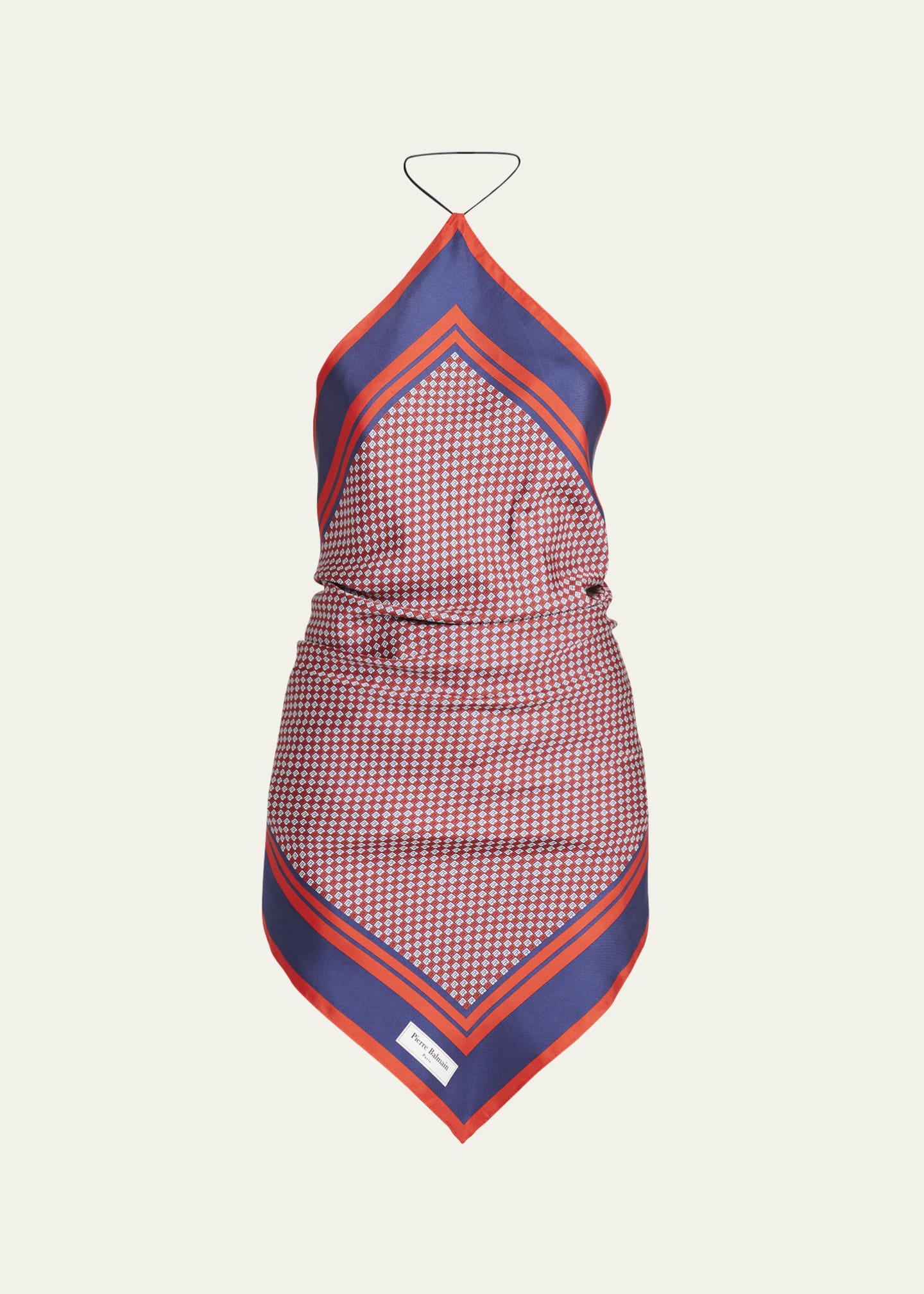 Balmain Monogram Silk Halter Scarf Top - Bergdorf Goodman