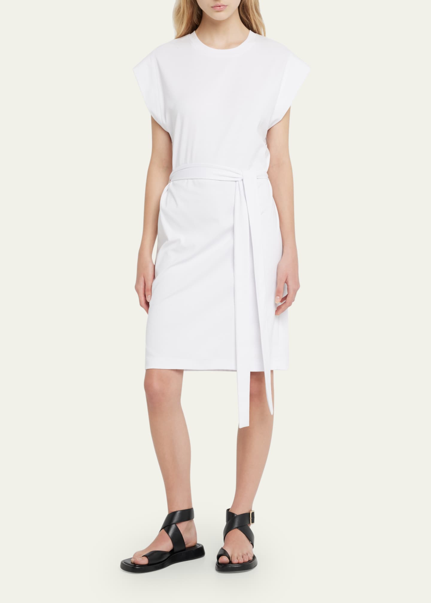 Vince Crewneck Belted Mini Muscle Dress - Bergdorf Goodman