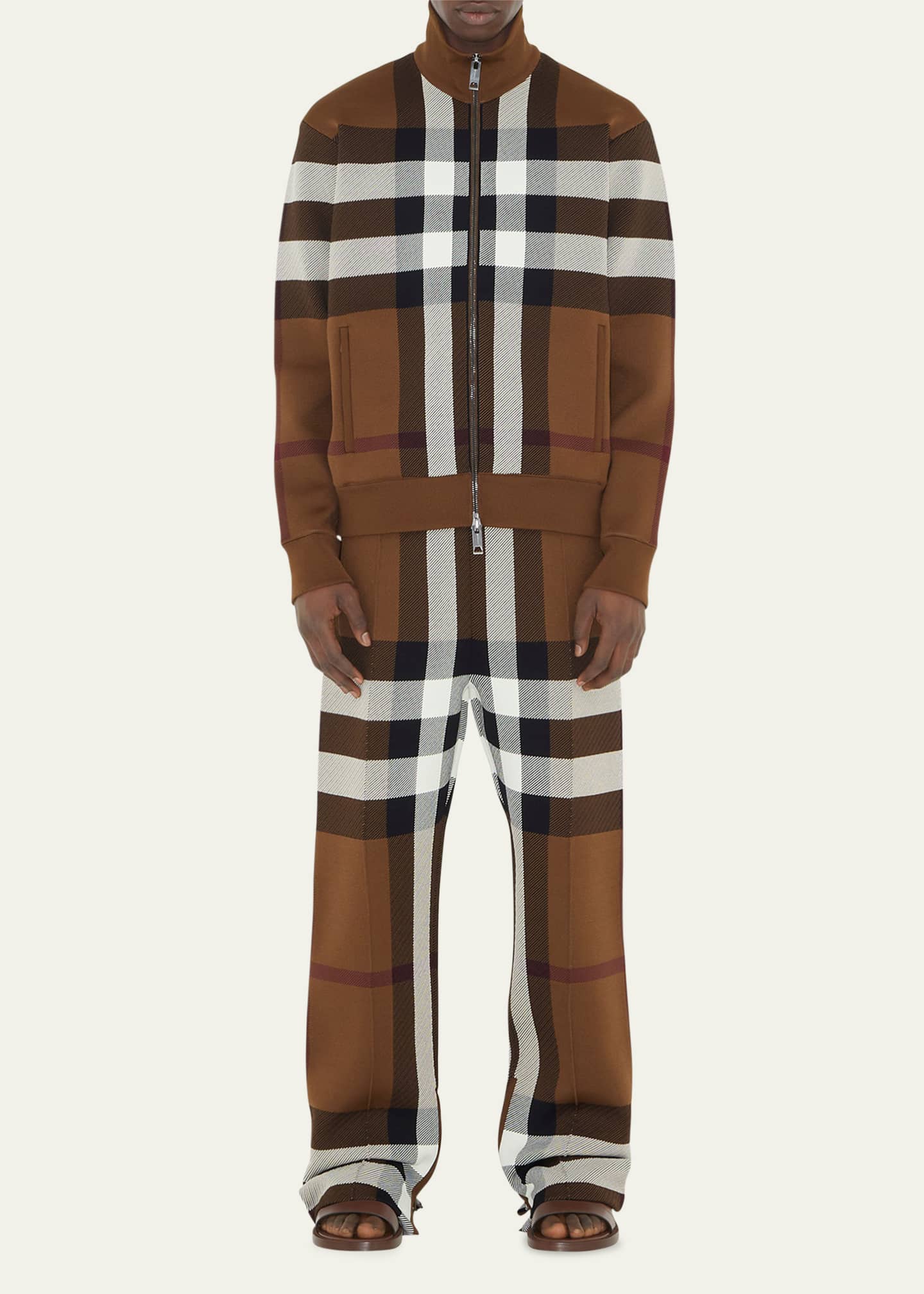 Burberry Men's Large Check Track Jacket - Bergdorf Goodman