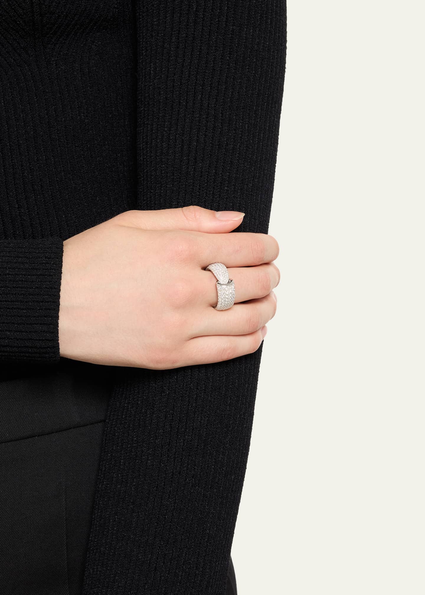 Vhernier Calla 18K White Gold One Ring with Diamonds - Bergdorf Goodman