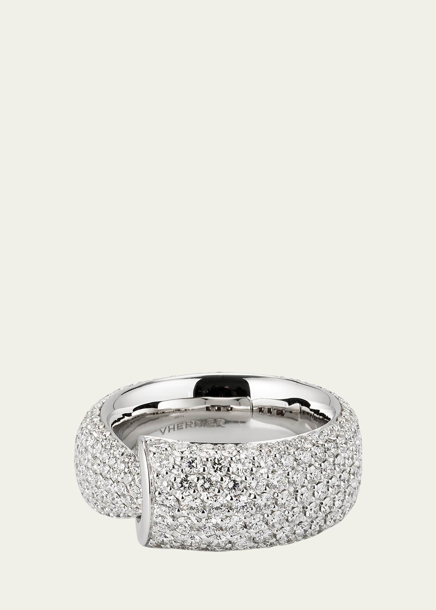 Vhernier Calla 18K White Gold One Ring with Diamonds - Bergdorf Goodman