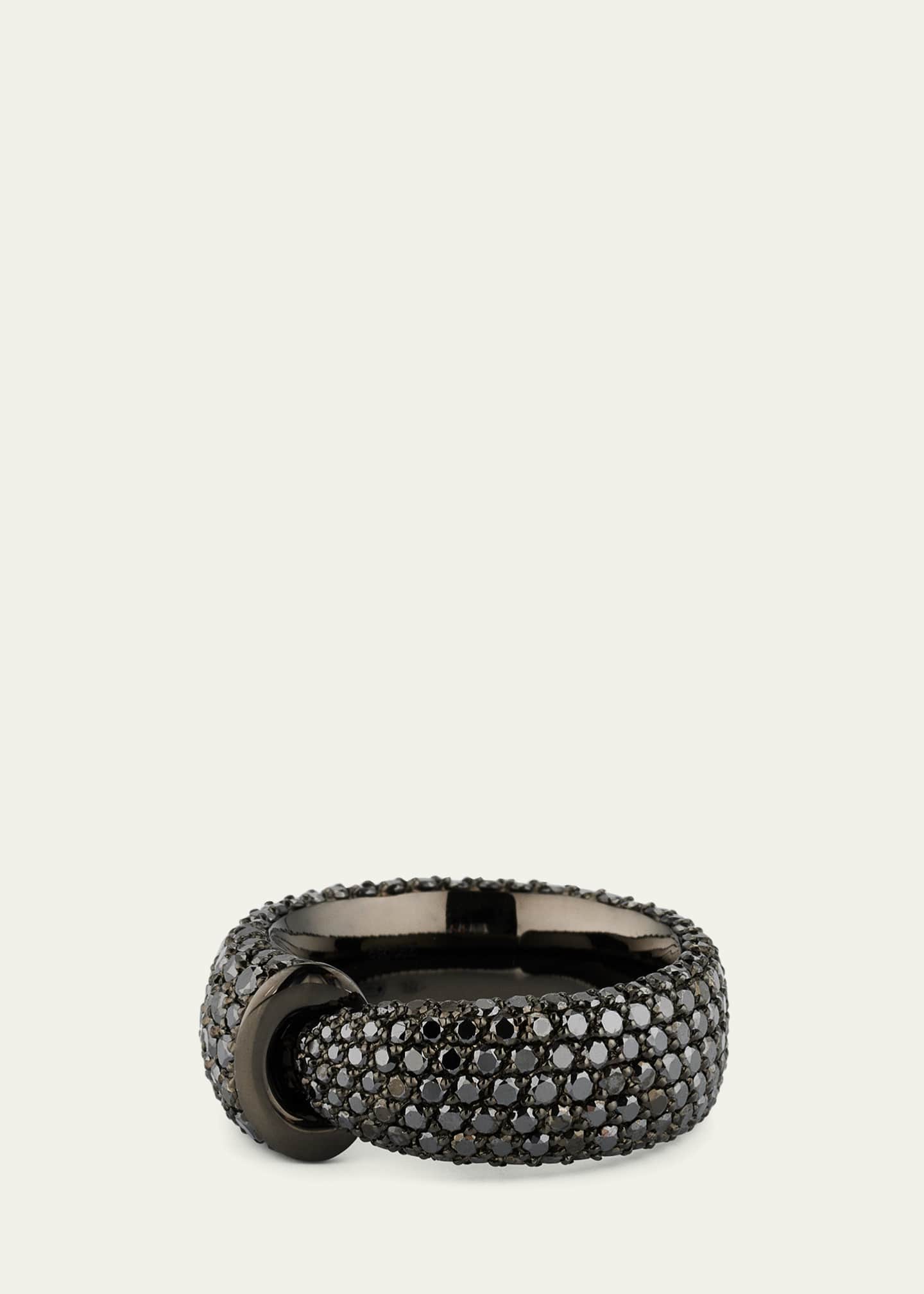 Vhernier Calla 18K White Gold One Ring with Black Diamonds - Bergdorf ...