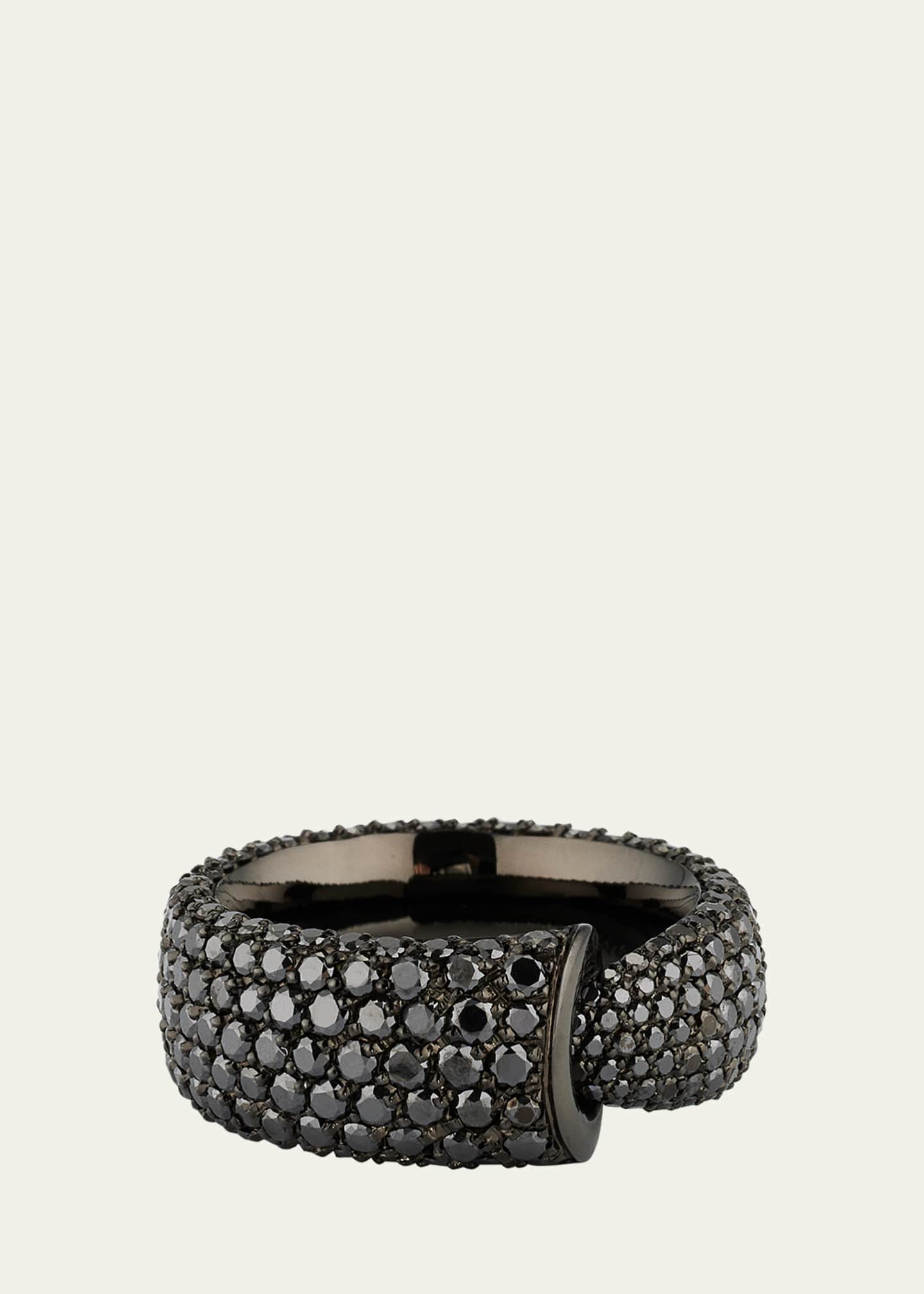 Vhernier Calla 18K White Gold One Ring with Black Diamonds - Bergdorf ...