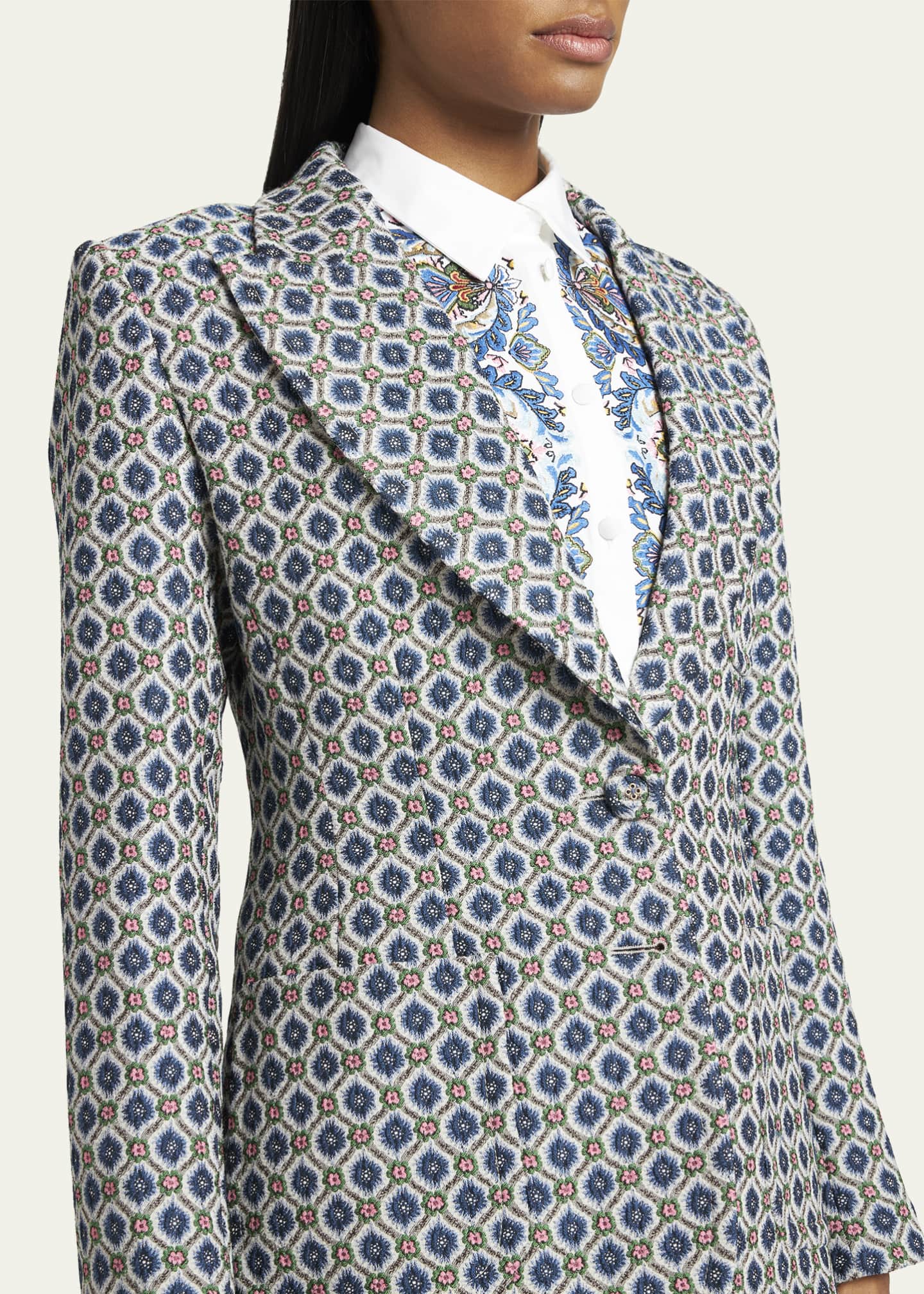 Etro Printed Tile Jacquard Blazer Jacket - Bergdorf Goodman