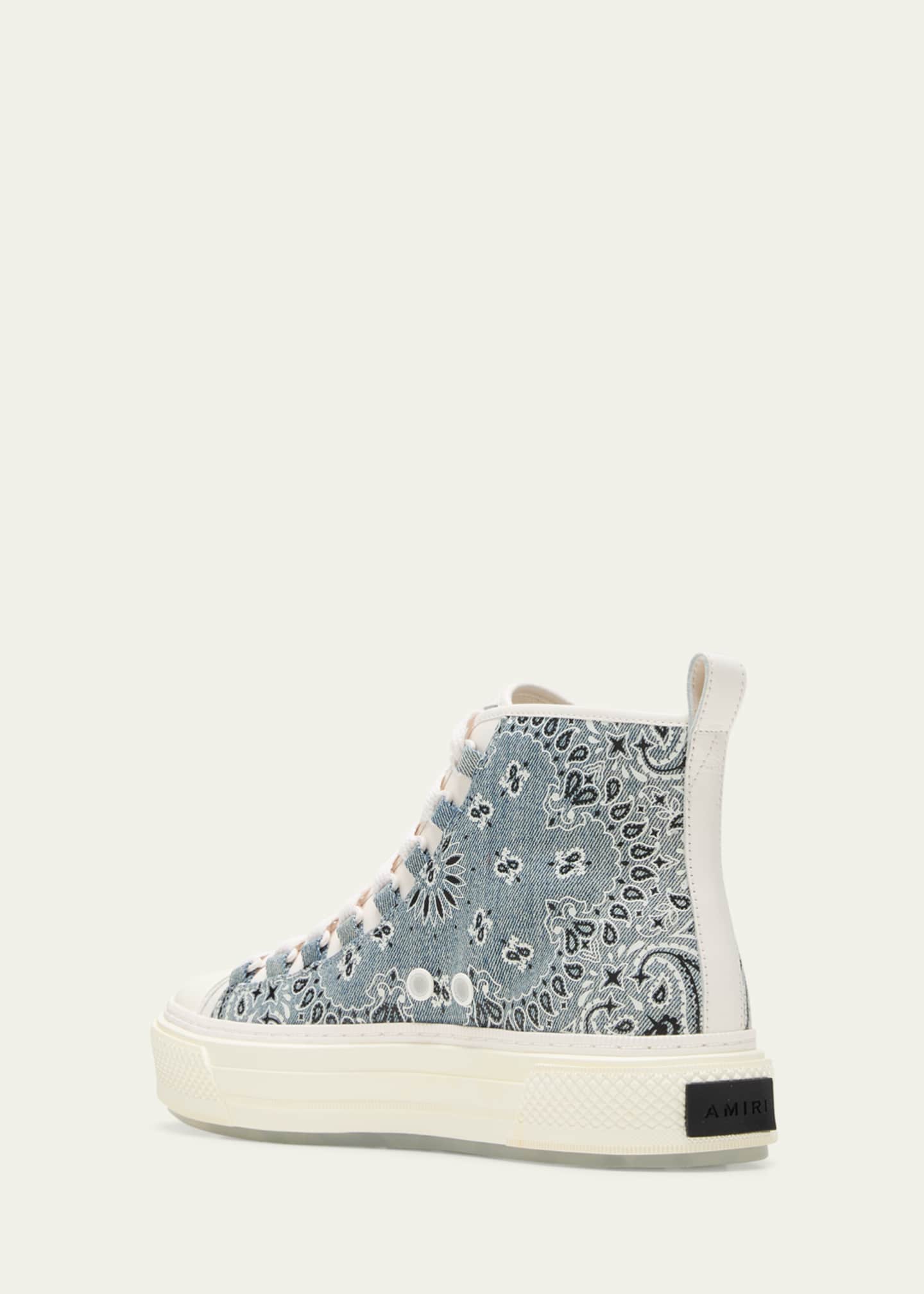Amiri Men's Bandana Denim Court High-Top Sneakers - Bergdorf Goodman