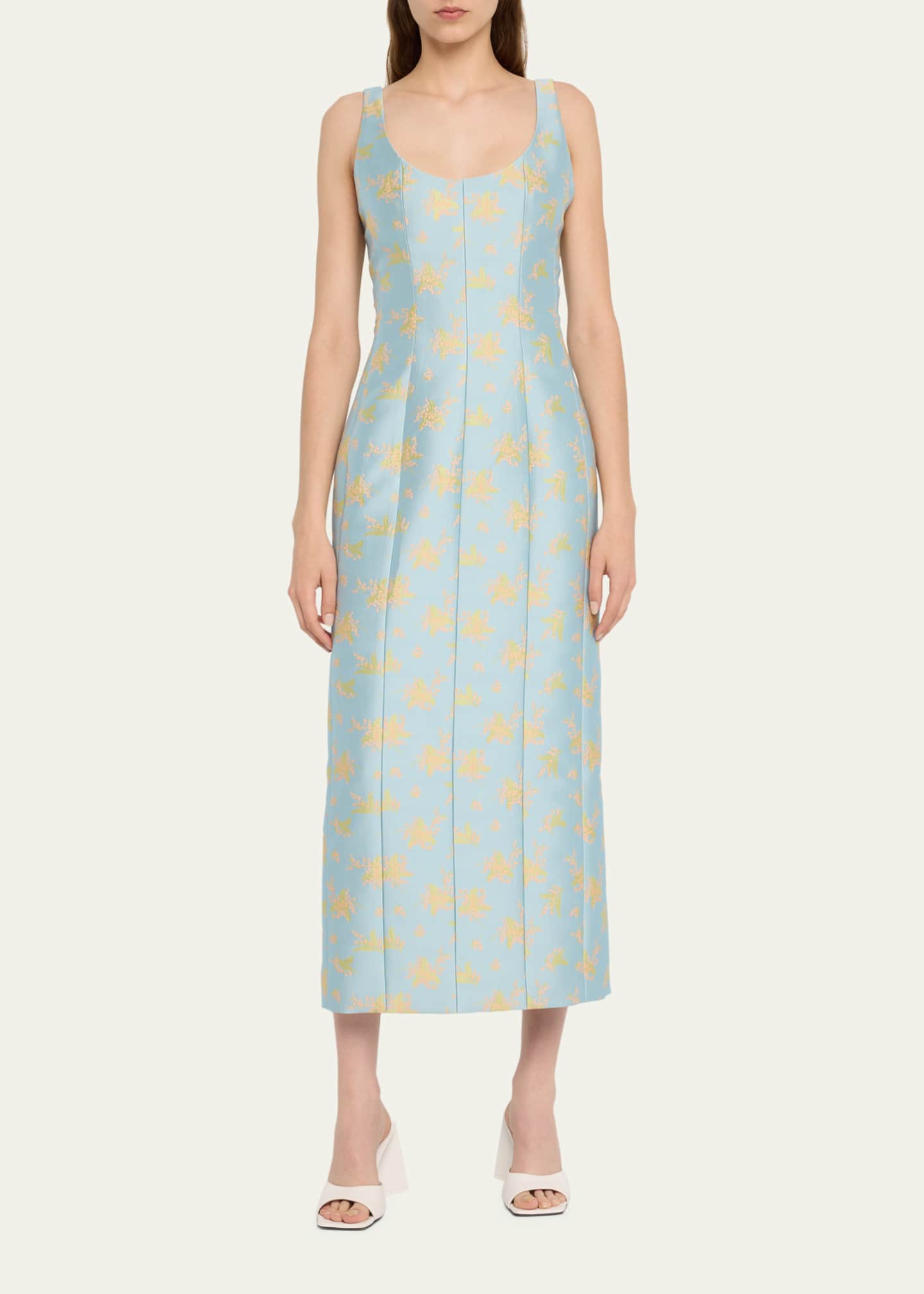 Markarian Sommer Floral Brocade Paneled Corset Midi Dress - Bergdorf ...