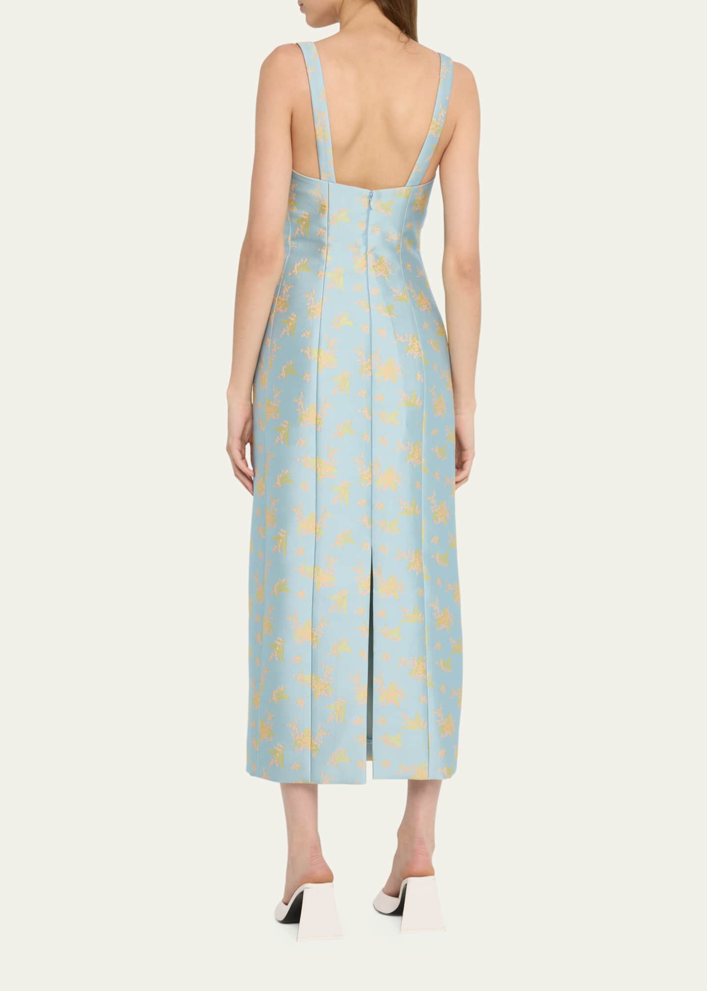 Markarian Sommer Floral Brocade Paneled Corset Midi Dress - Bergdorf ...