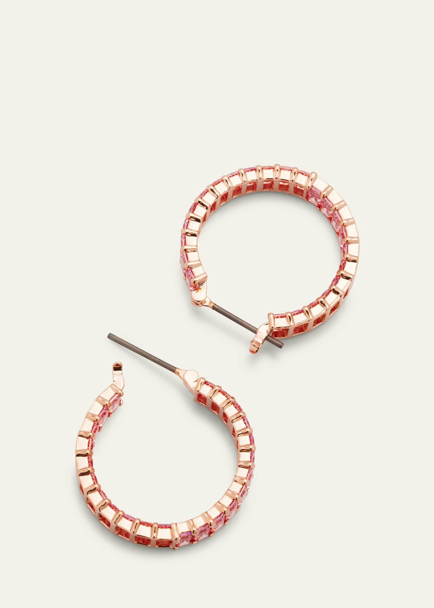 SWAROVSKI Matrix Hoop Earrings with Baguette-Cut Stones and Rose Gold ...