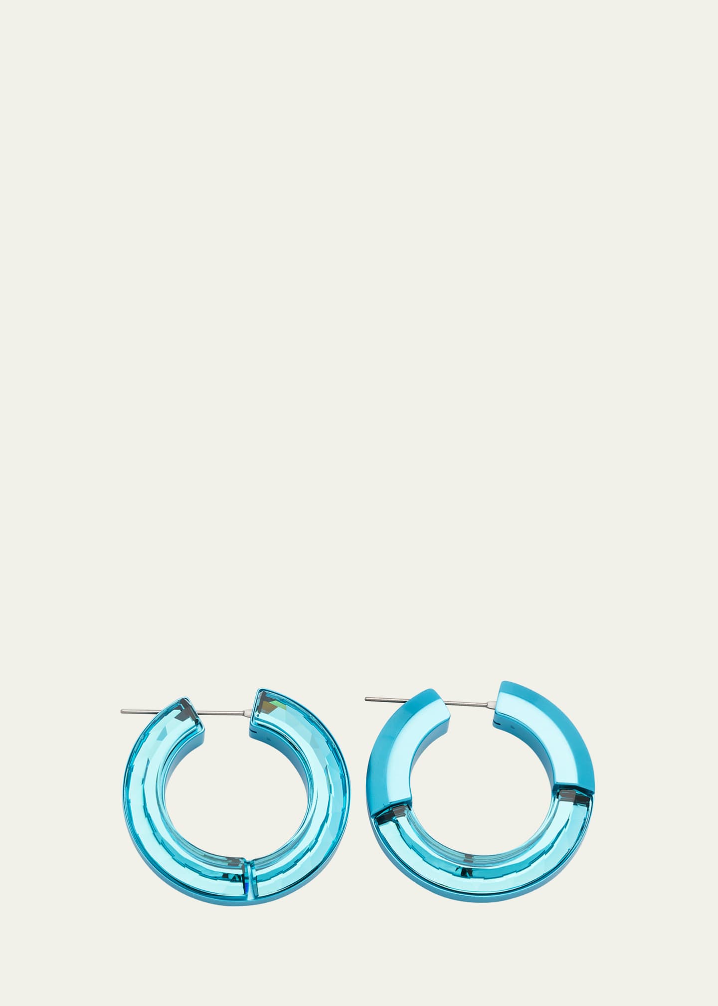 Swarovski Lucent Hoop Earrings Blue