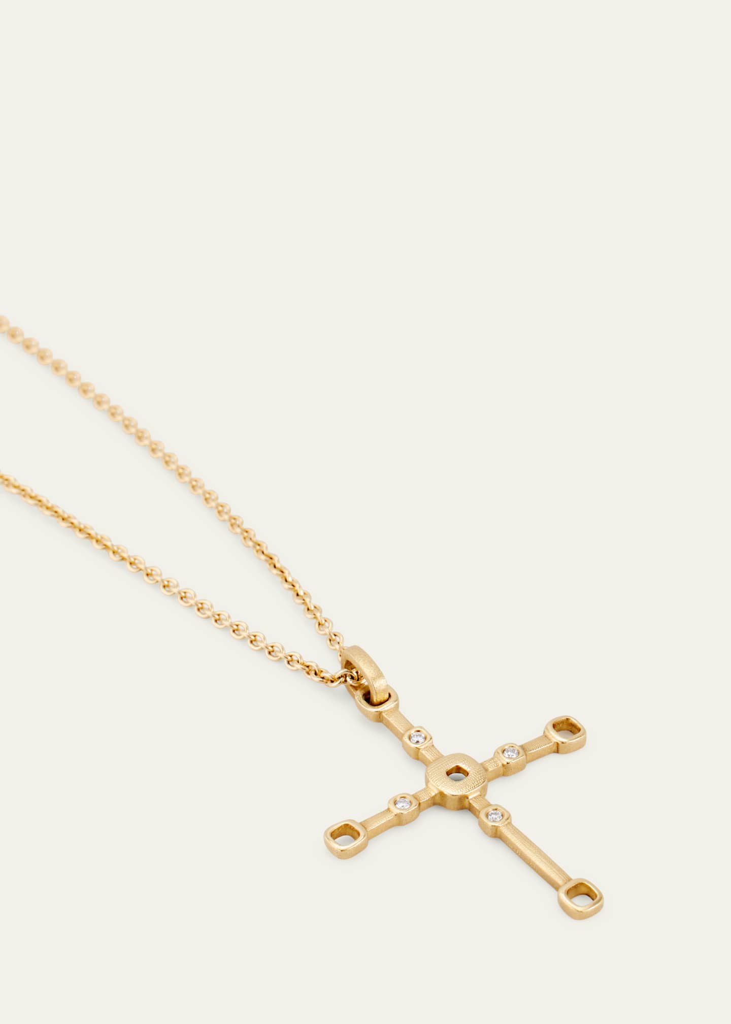 Alex Sepkus 18K Gold Box Cross Pendant with Diamonds - Bergdorf Goodman