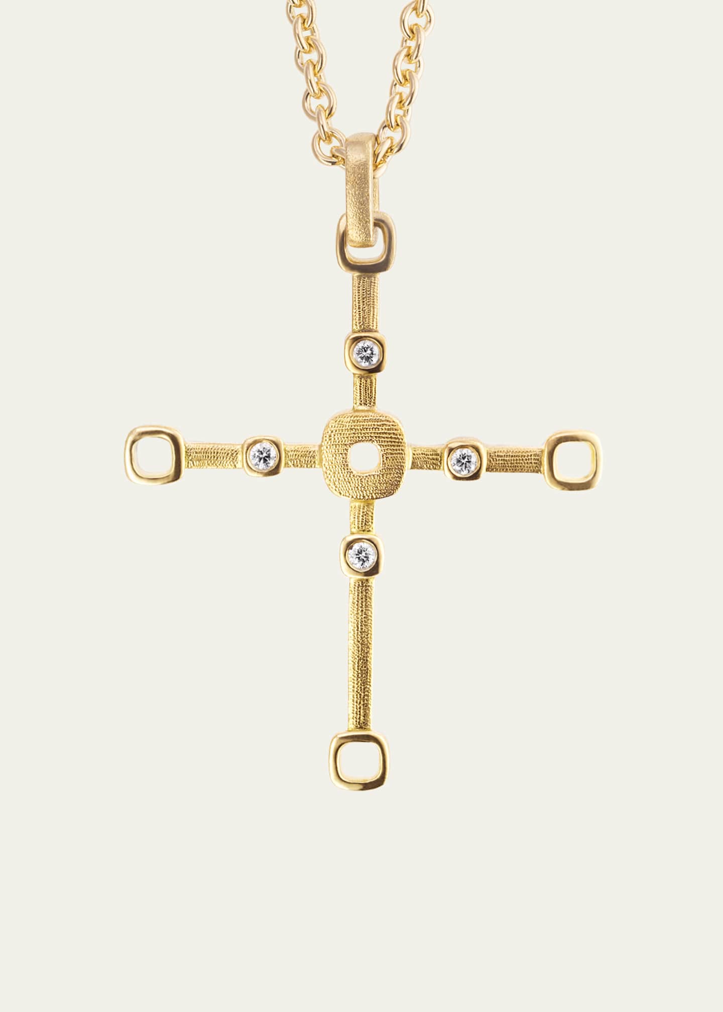 Alex Sepkus 18K Gold Box Cross Pendant with Diamonds - Bergdorf Goodman