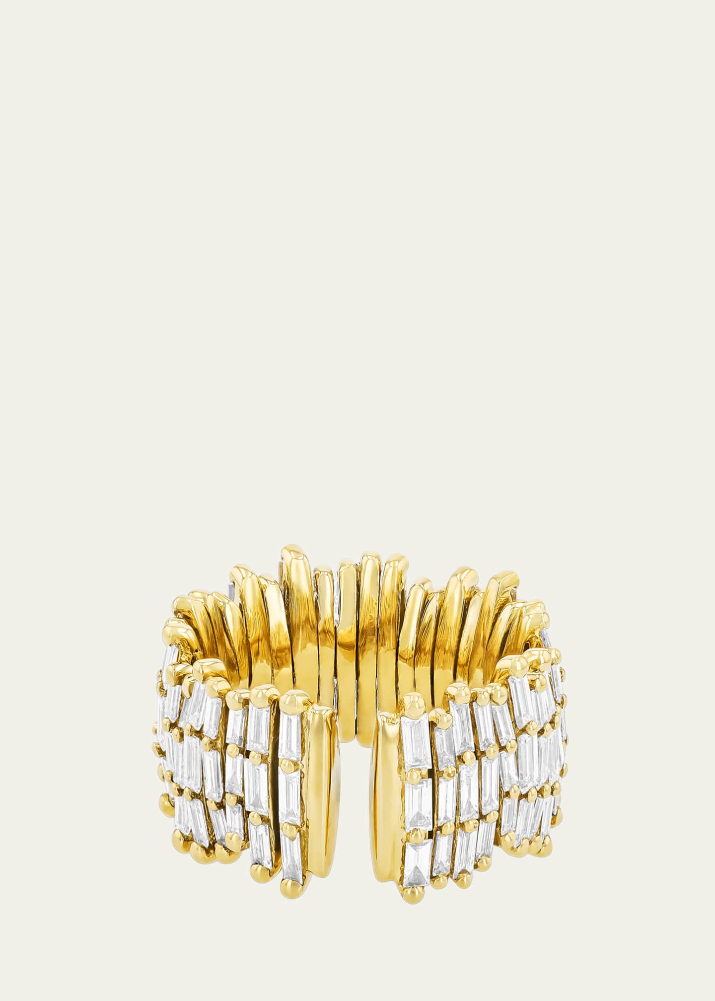 Suzanne Kalan 18K Gold Triple Layer Diamond Ring - Bergdorf Goodman