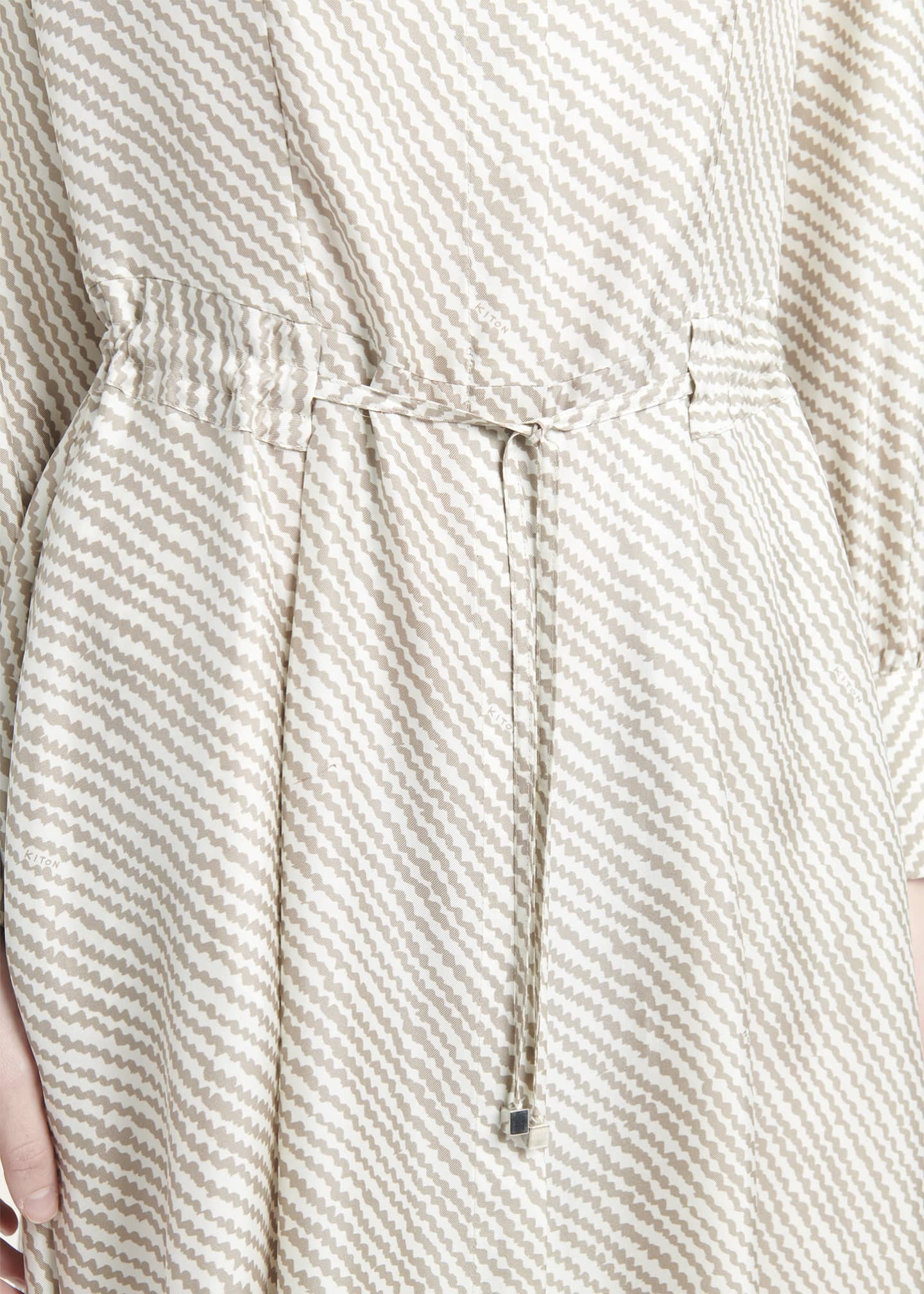 Kiton Printed Drawstring Silk Maxi Dress - Bergdorf Goodman