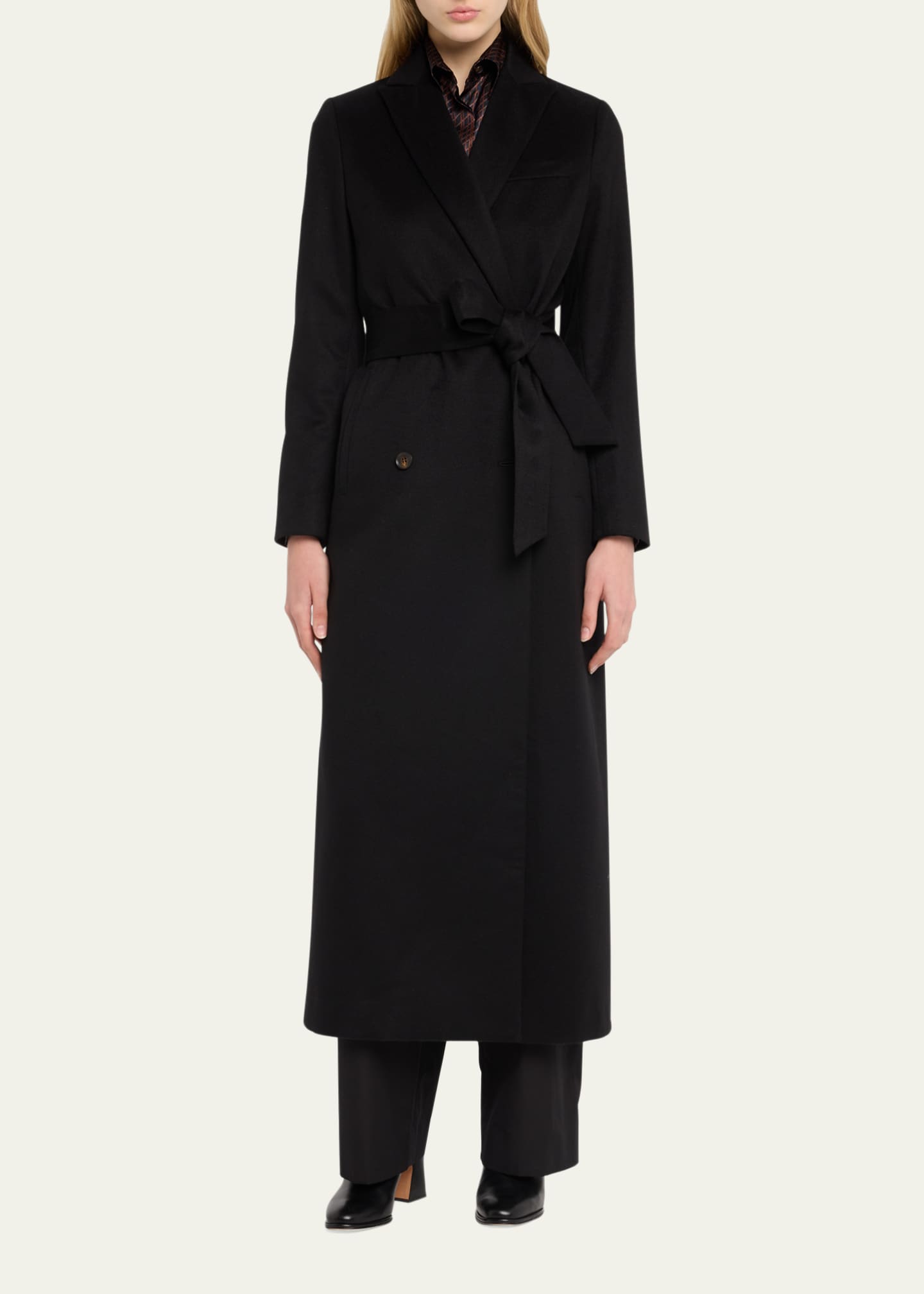 Kiton Long Wrap Double-Breast Cashmere Coat - Bergdorf Goodman