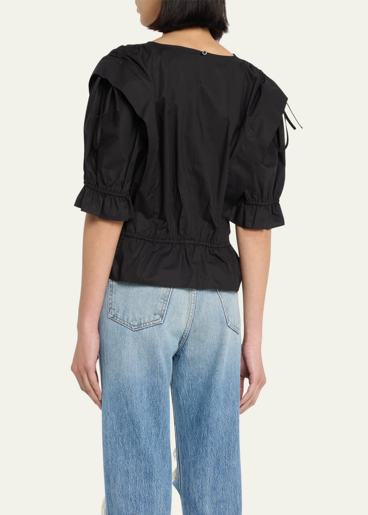 FRAME Short Sleeve Shoulder-Tie Blouse - Bergdorf Goodman