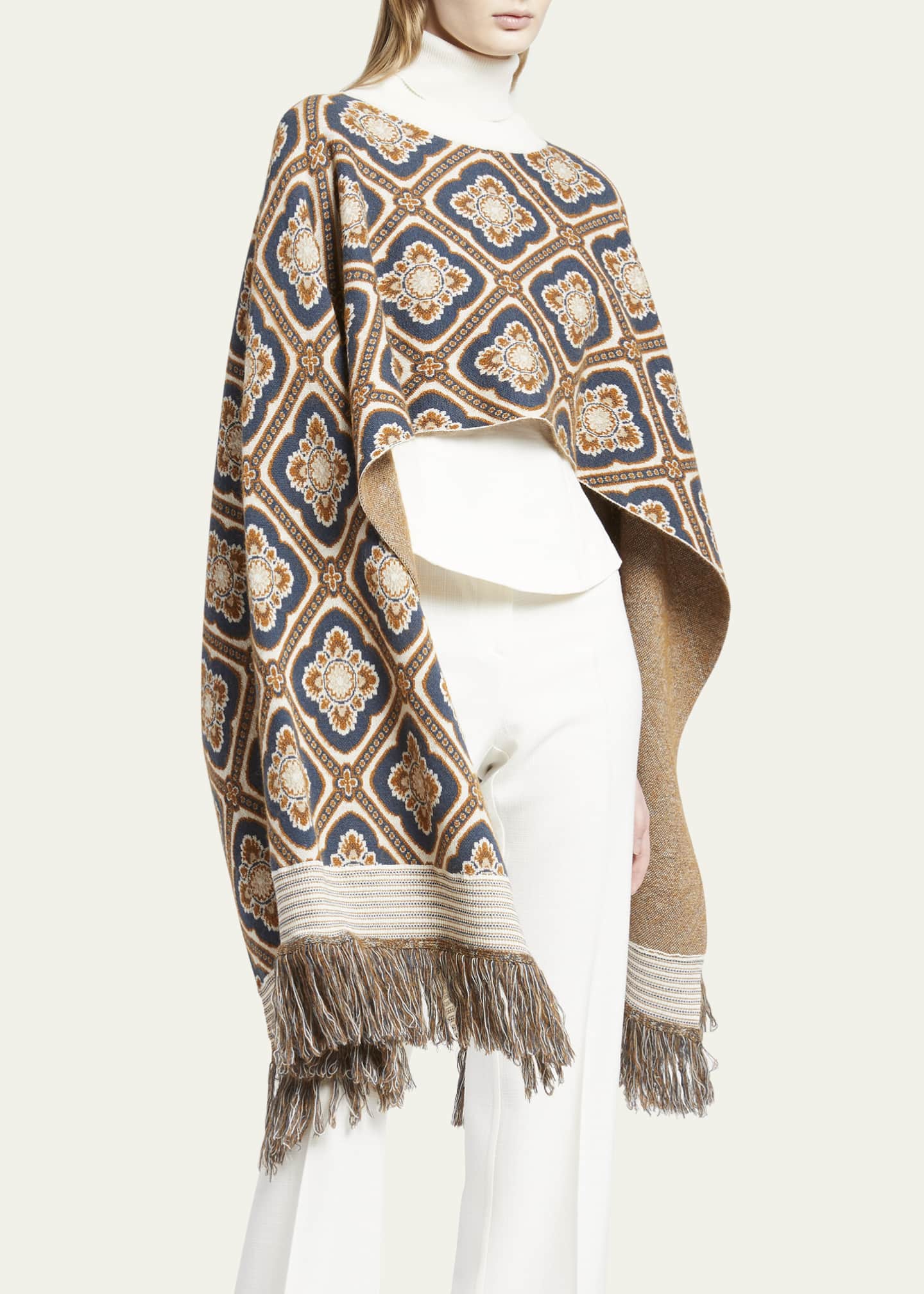 Etro Cropped Mohair-Wool Poncho - Bergdorf Goodman