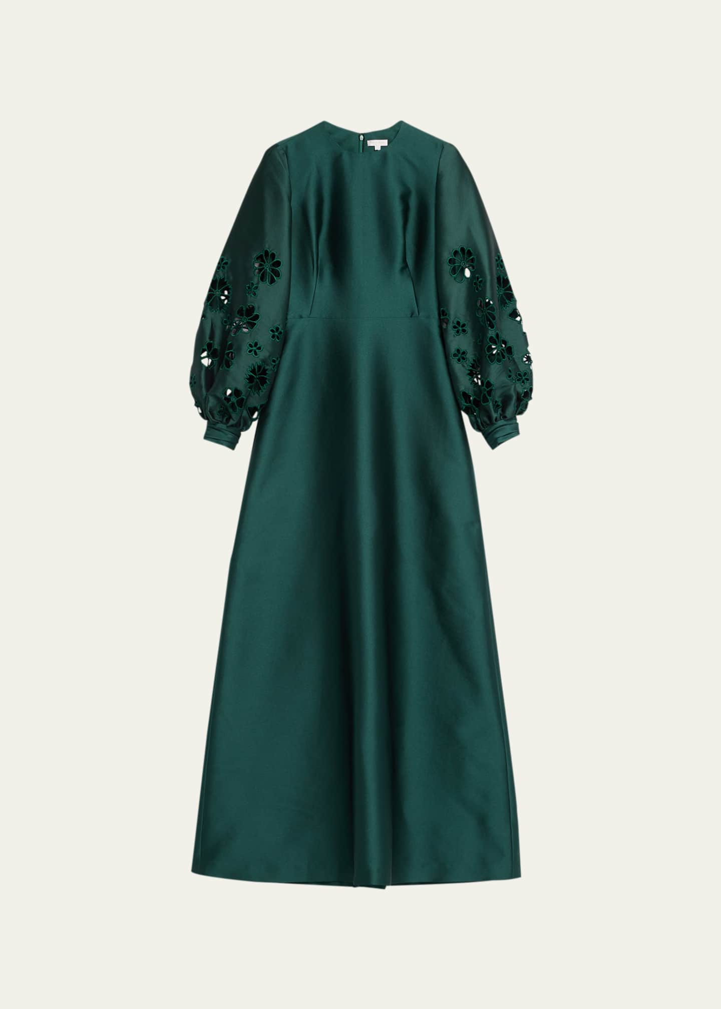 Reem Acra Hand Cut Embroidered Bishop-Sleeve Pique Kaftan - Bergdorf ...