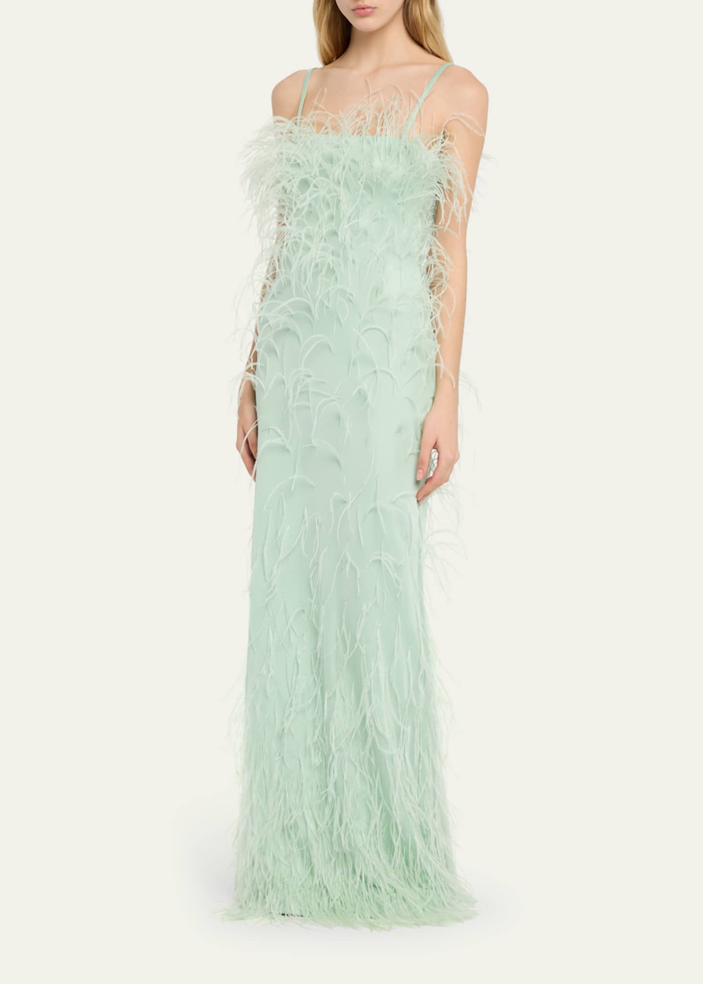 Givenchy Embroidered Feather Column Gown - Bergdorf Goodman