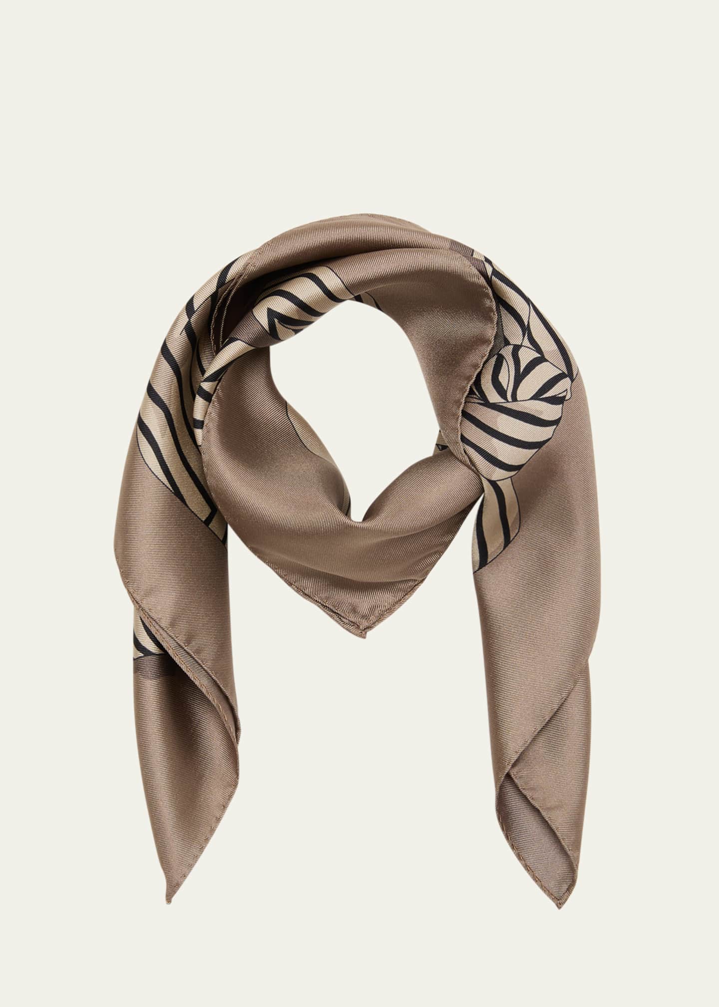 Toteme Knotted Monogram Silk Scarf - Bergdorf Goodman