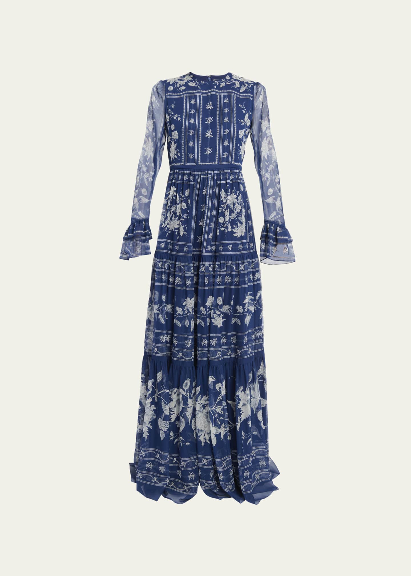 Erdem Floral Print Tiered Maxi Dress - Bergdorf Goodman